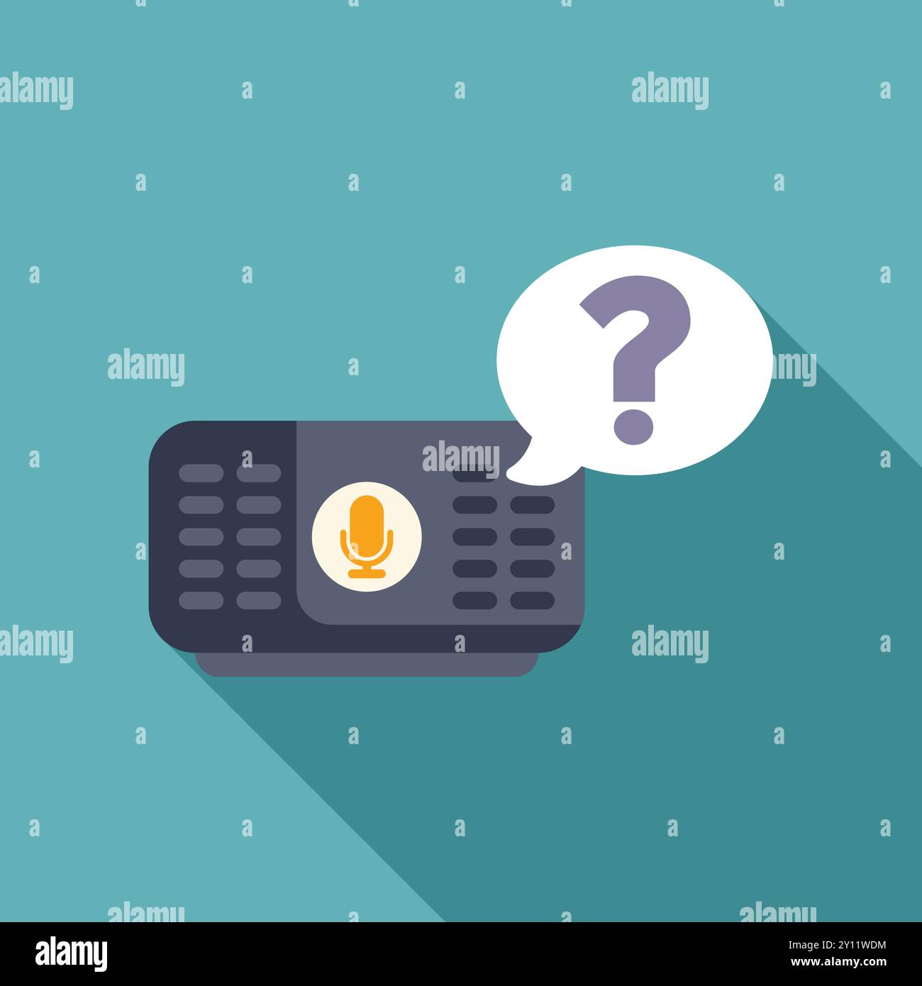Modern projector with a microphone button and a question mark in a ...