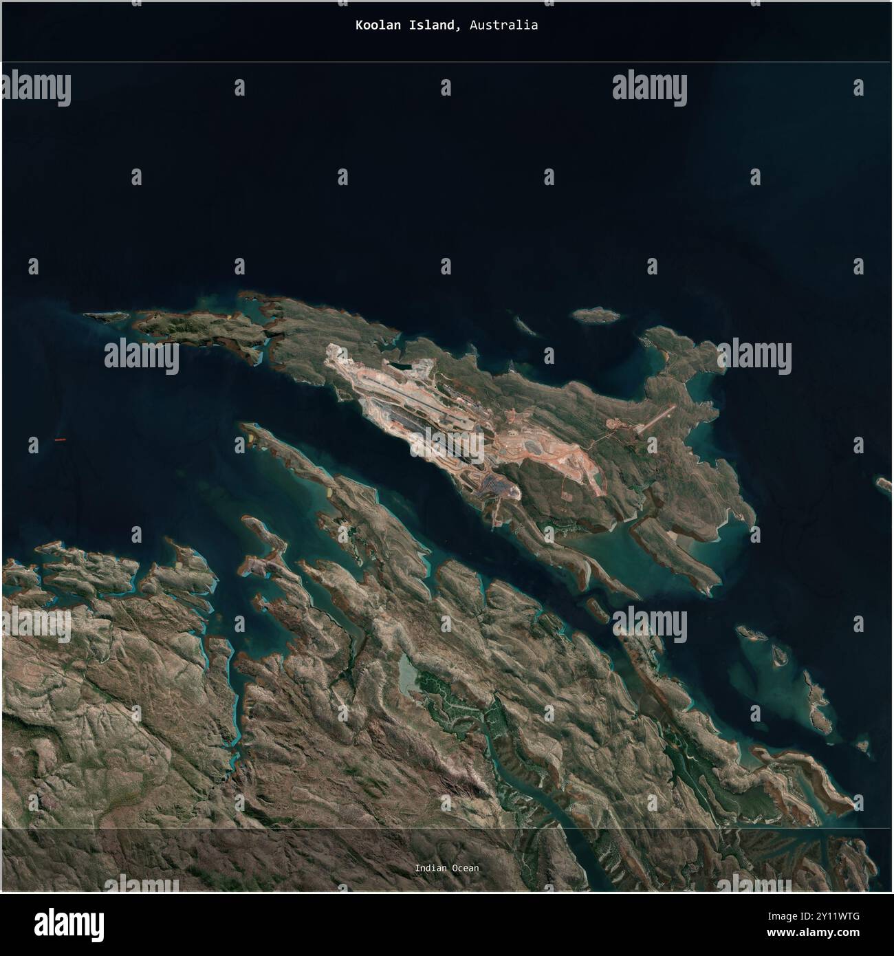 Koolan Island in the Indian Ocean, belonging to Australia, cropped to ...