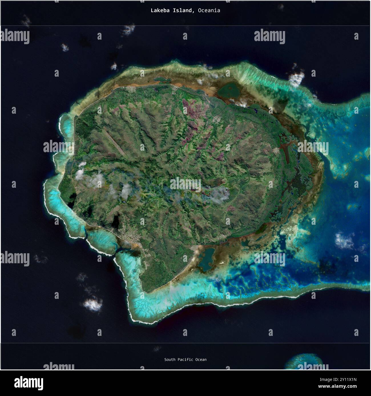 Lakeba Island in the South Pacific Ocean, belonging to Fiji, cropped to ...
