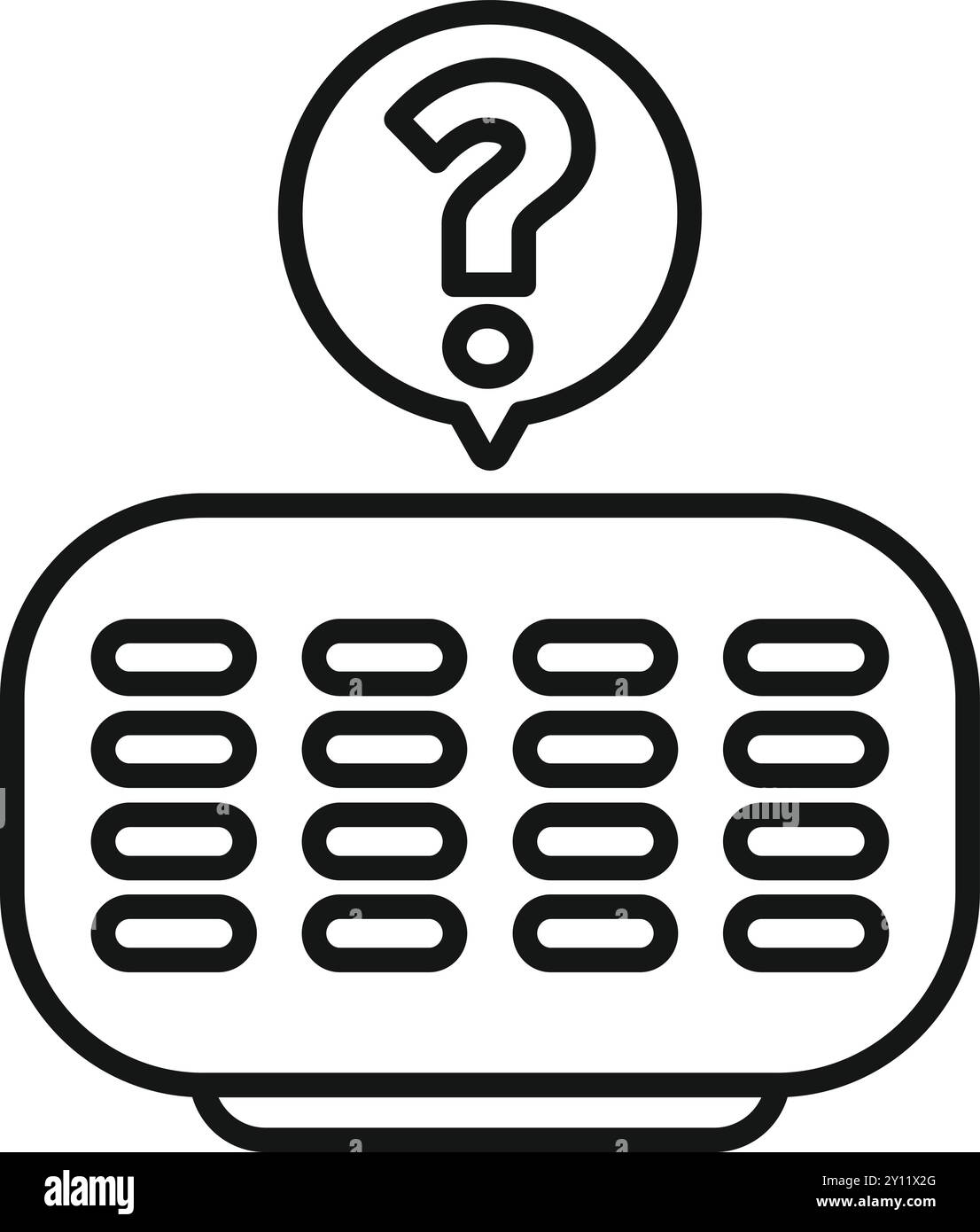 Smart speaker voice assistant having a question icon showing thinking ...