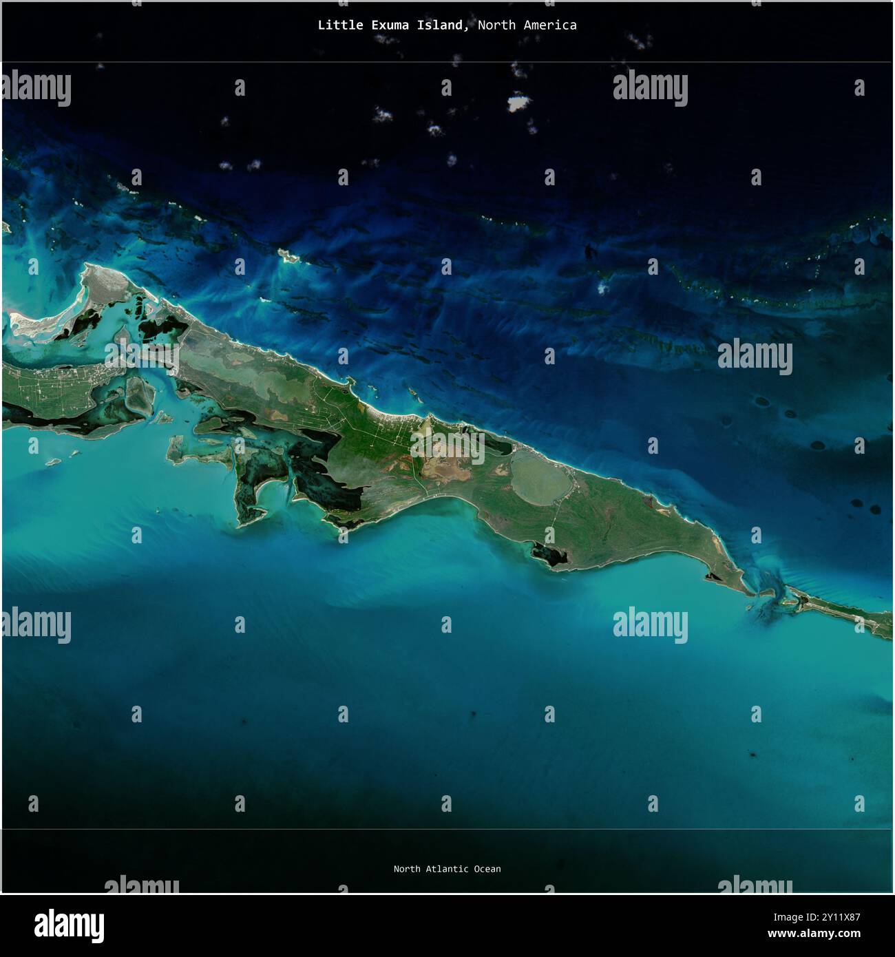 Little Exuma Island in the North Atlantic Ocean, belonging to Bahamas ...