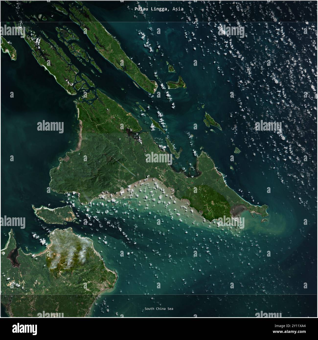 Pulau Lingga in the South China Sea, belonging to Indonesia, cropped to ...