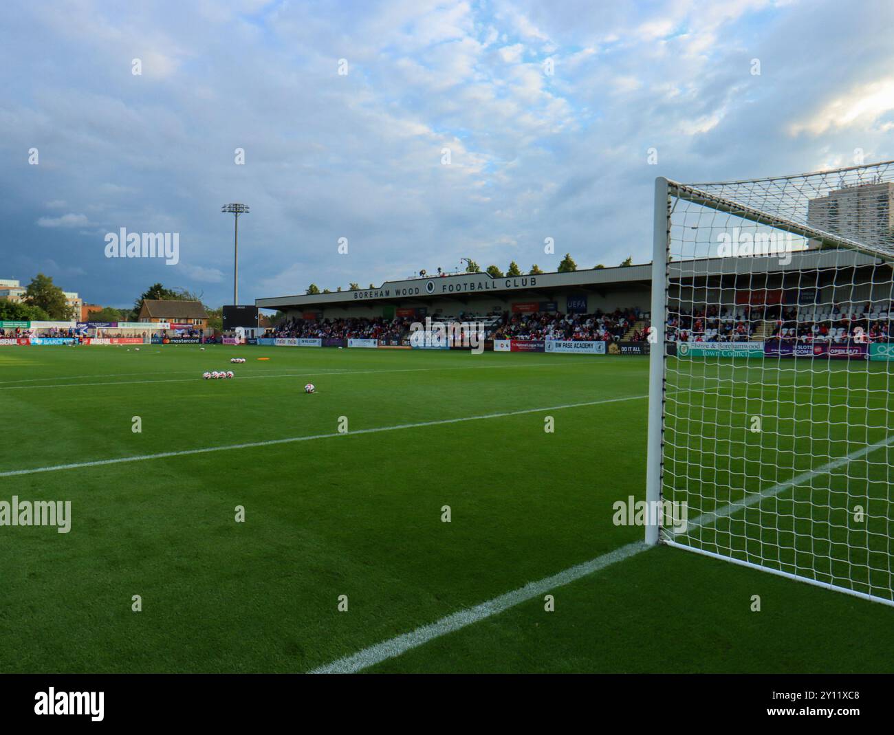 Borenhamwood, London, UK. 4th Sep, 2024. Meadow Park Stadium before the ...