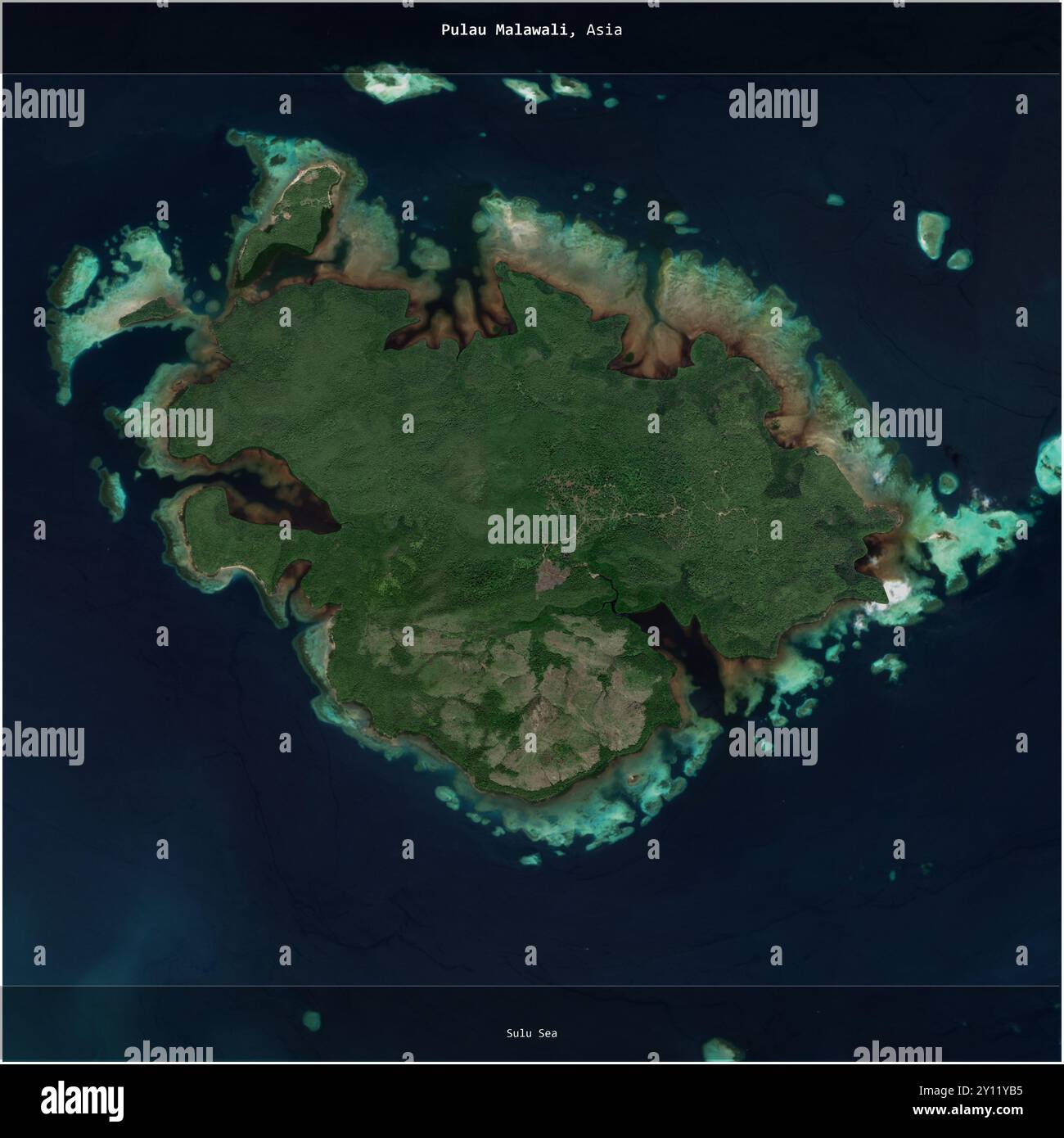 Pulau Malawali in the Sulu Sea, belonging to Malaysia, cropped to ...