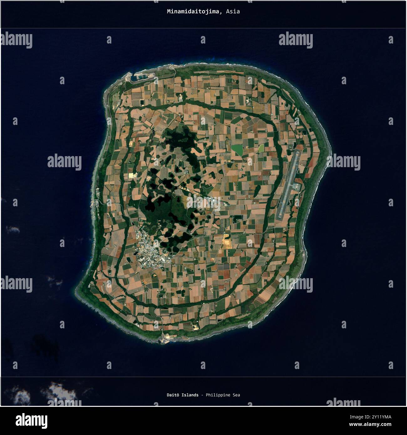 Minamidaitojima in the Philippine Sea, belonging to Japan, cropped to ...