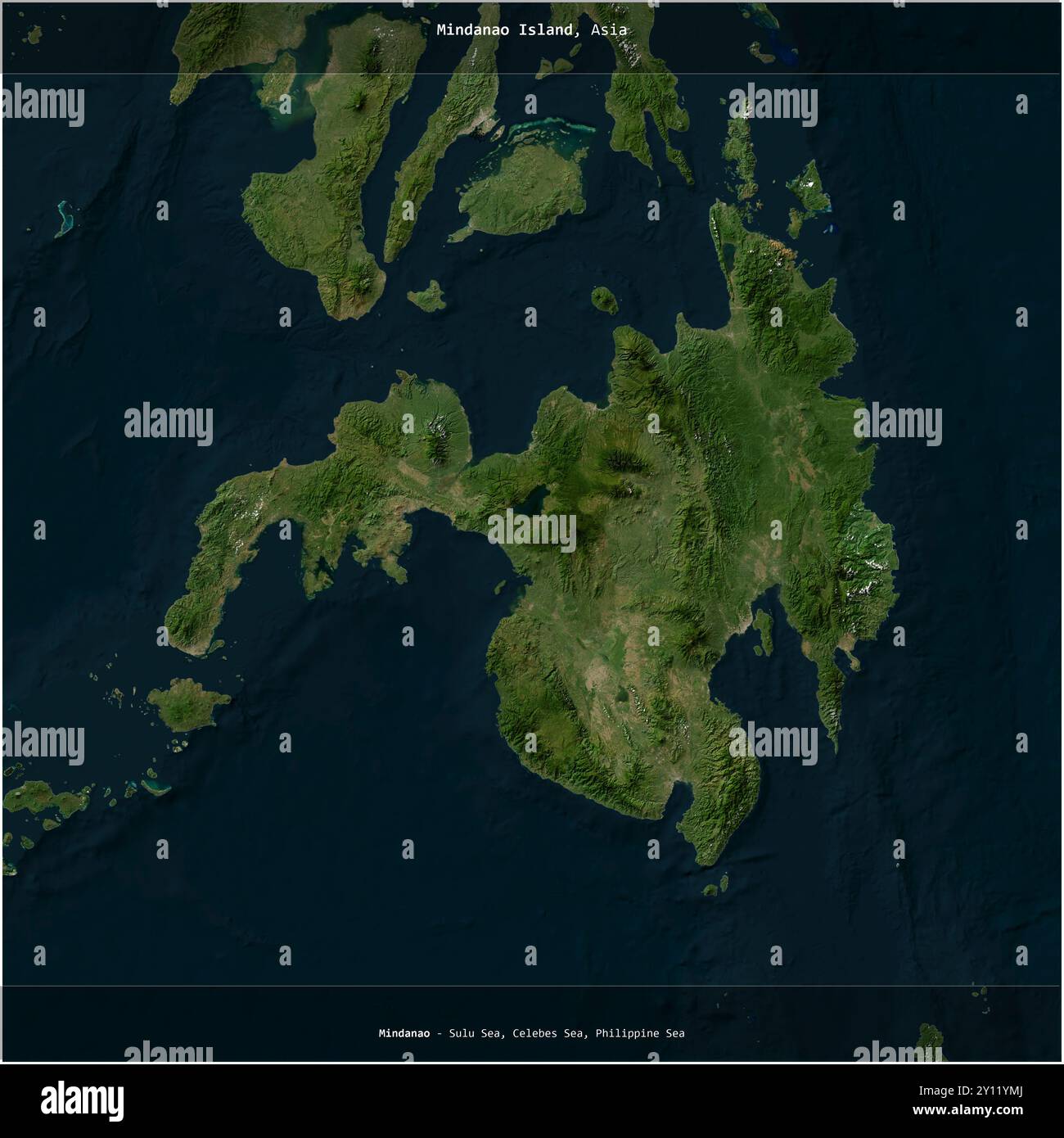 Mindanao Island in the Sulu Sea, belonging to Philippines, cropped to ...