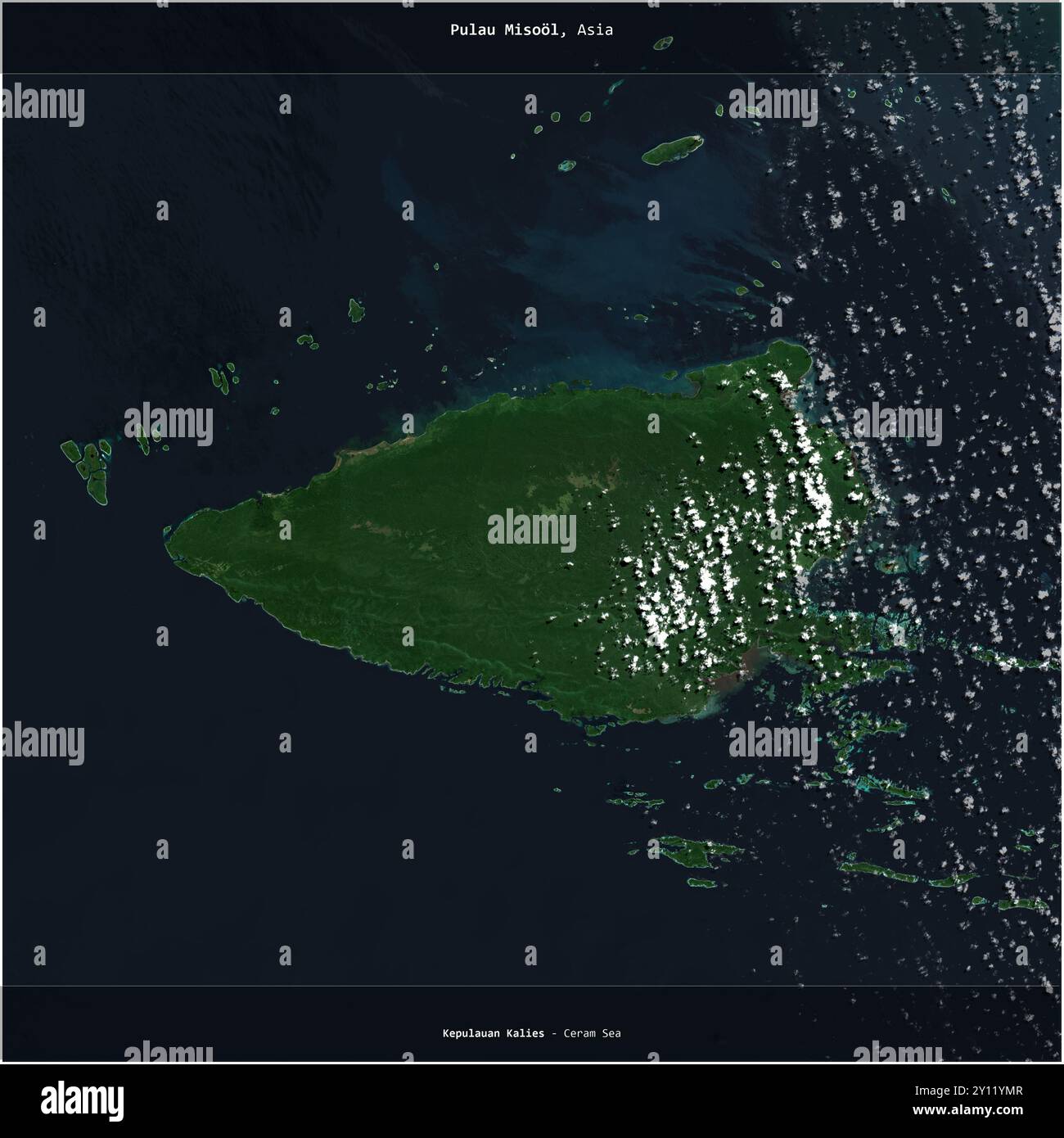 Pulau Misool in the Ceram Sea, belonging to Indonesia, cropped to ...