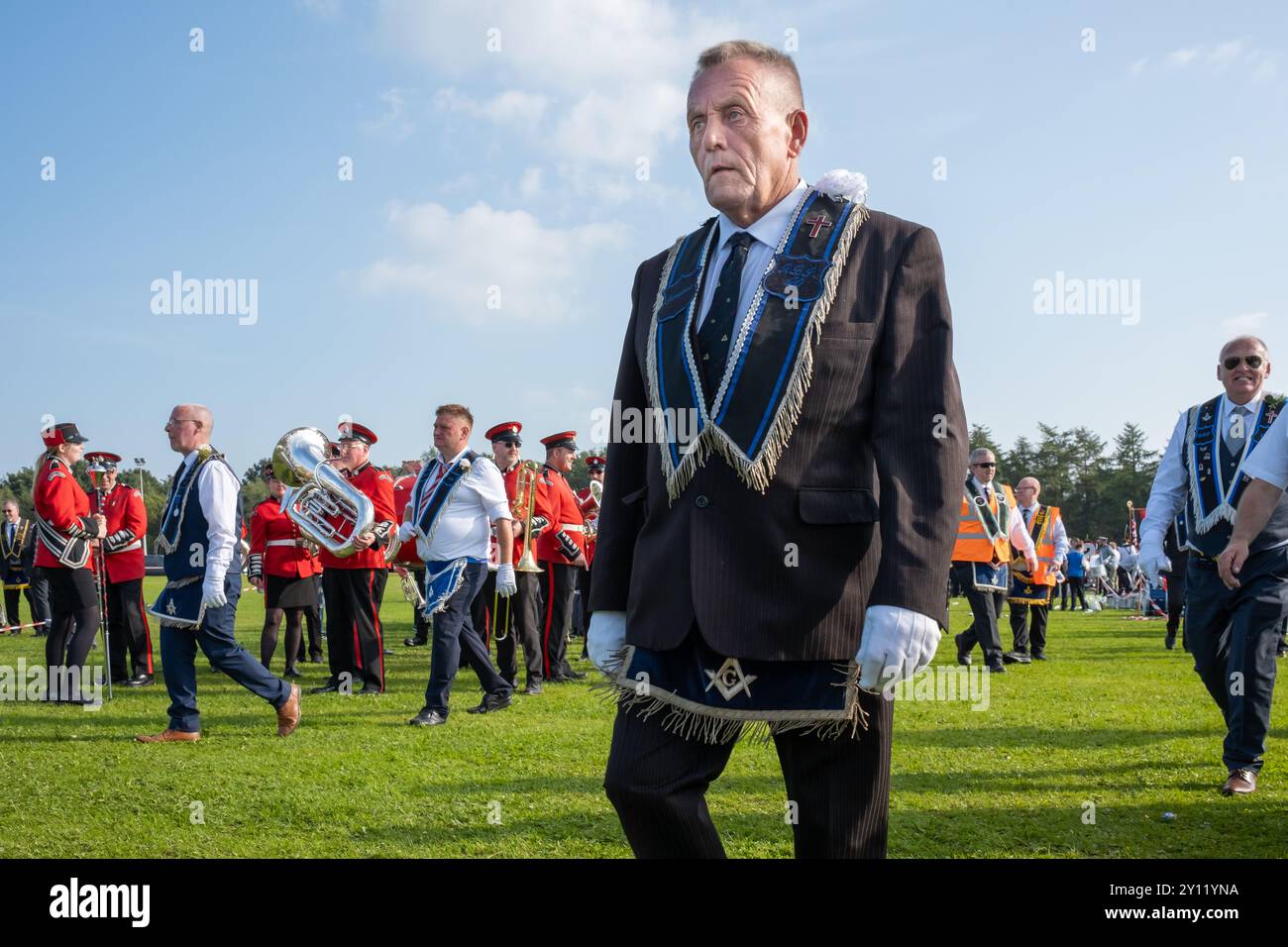 Member of Royal Black Preceptory No. 120 in black and blue collarette ...