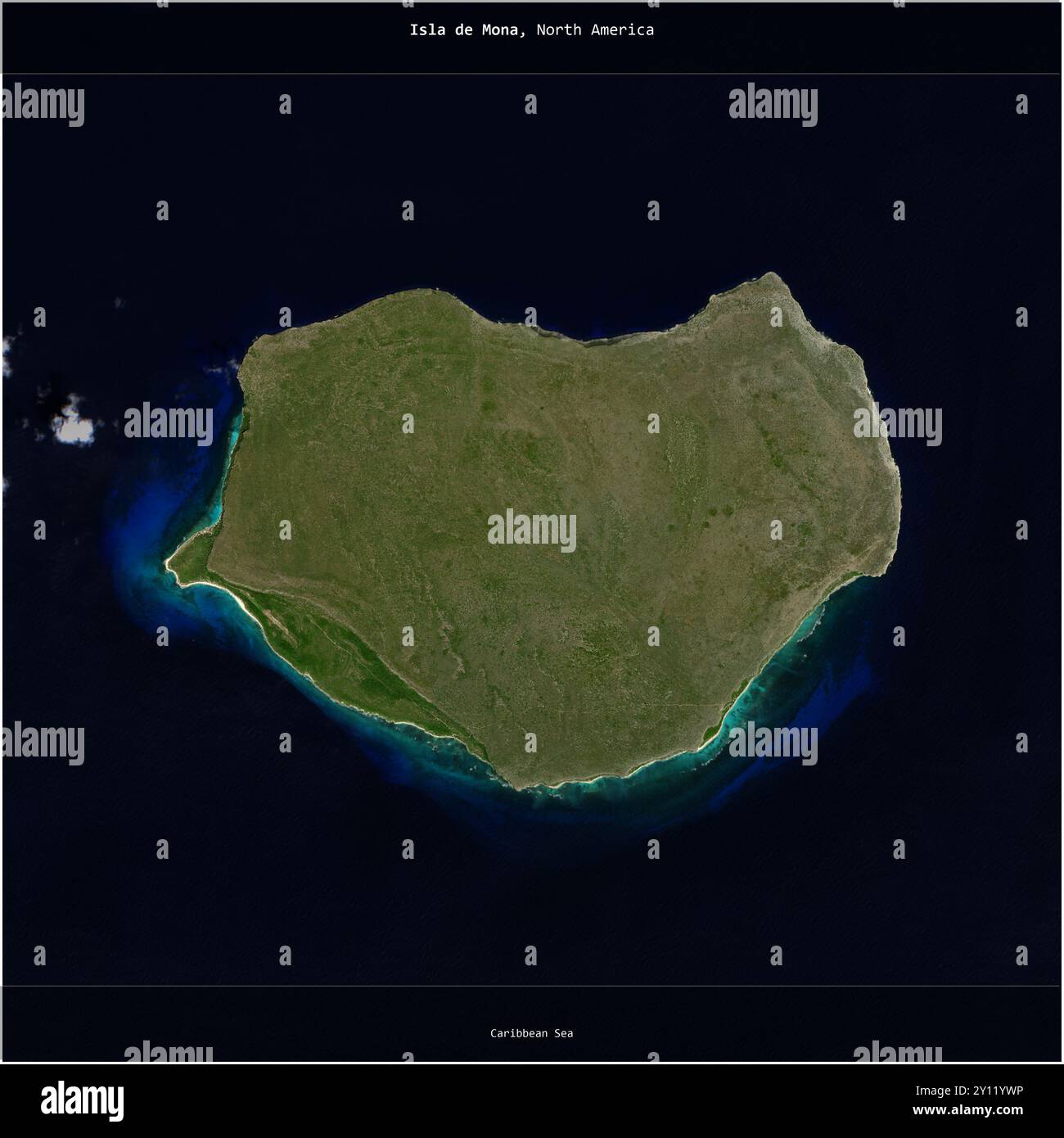 Isla de Mona in the Caribbean Sea, belonging to Puerto Rico, cropped to ...