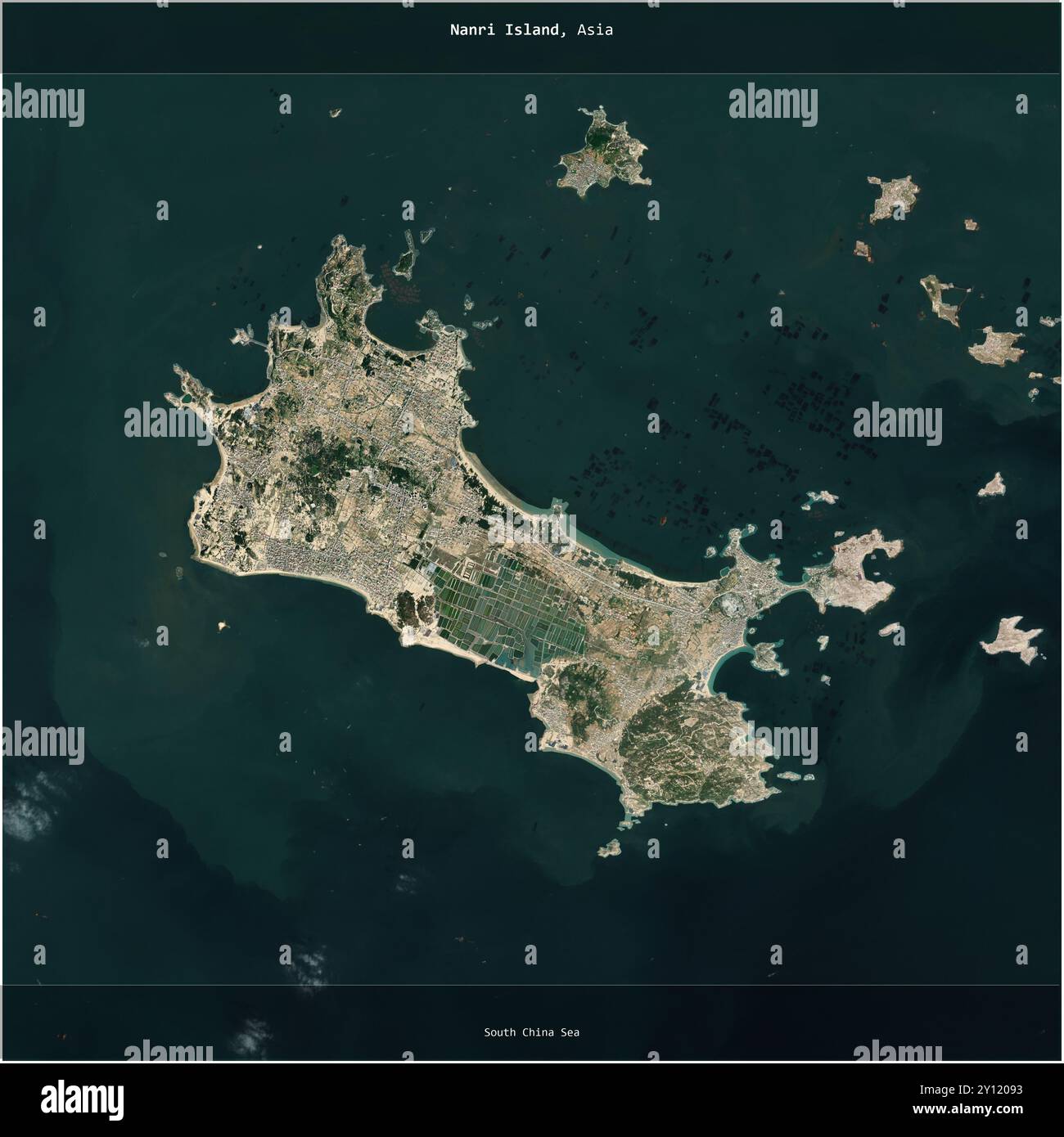 Nanri Island in the South China Sea, belonging to China, cropped to ...