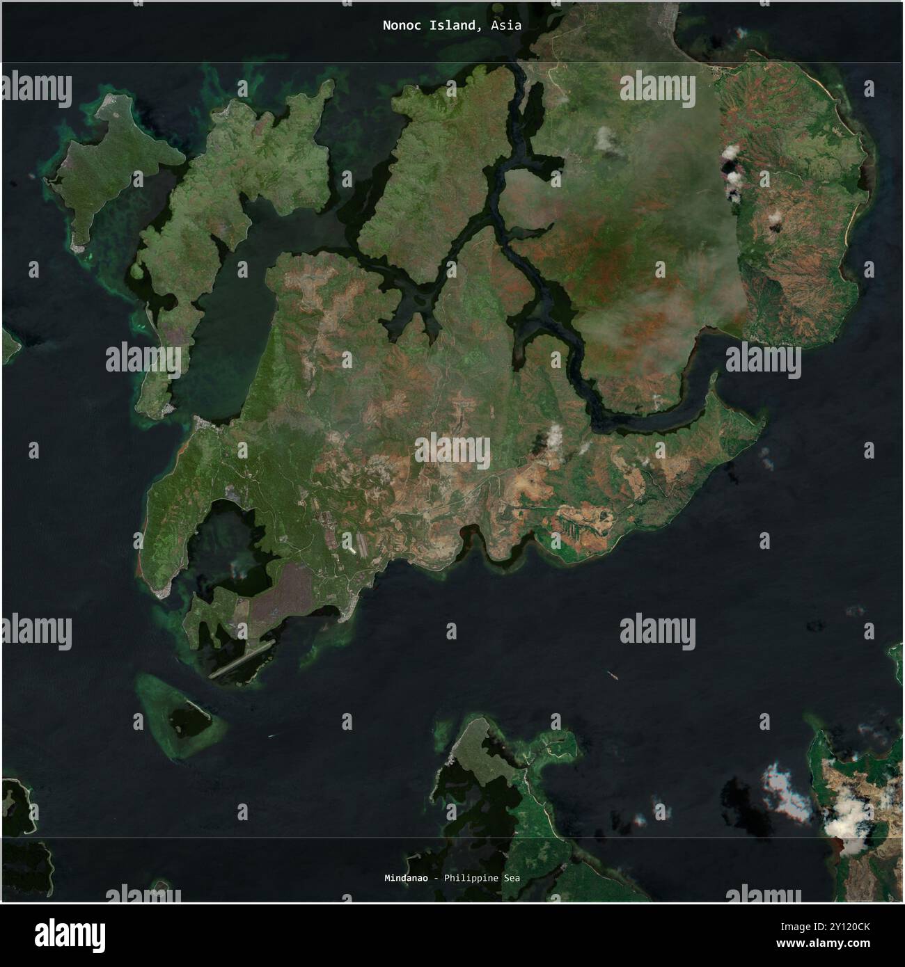 Nonoc Island in the Philippine Sea, belonging to Philippines, cropped ...