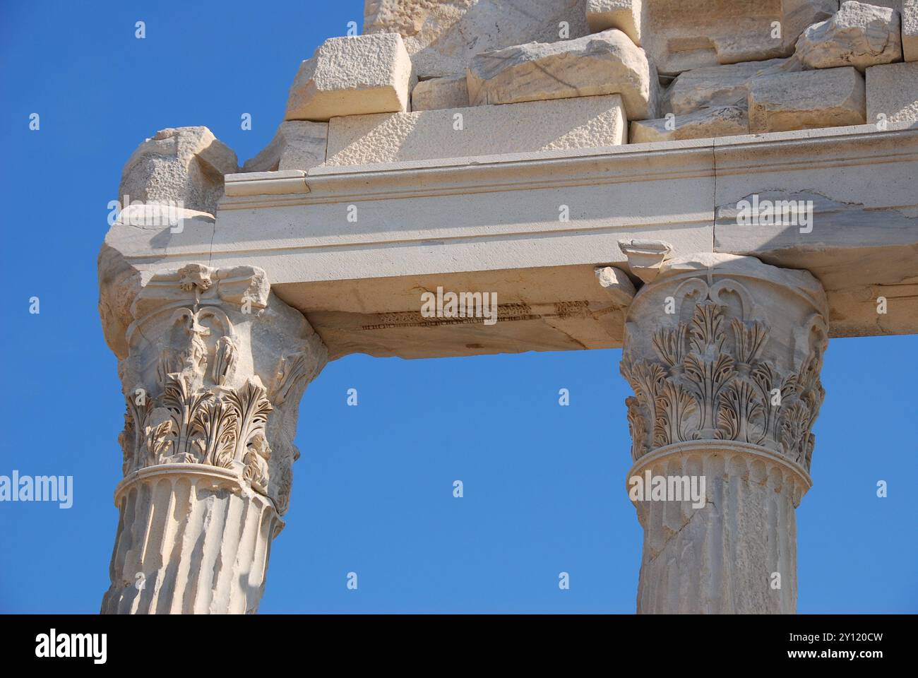 The Temple of Trajan in Pergamon Ancient City in Bergama, Izmir, Turkey ...