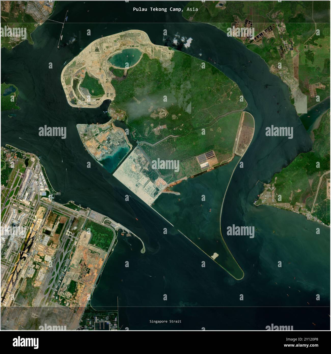 Pulau Tekong Camp in the Singapore Strait, belonging to Singapore ...