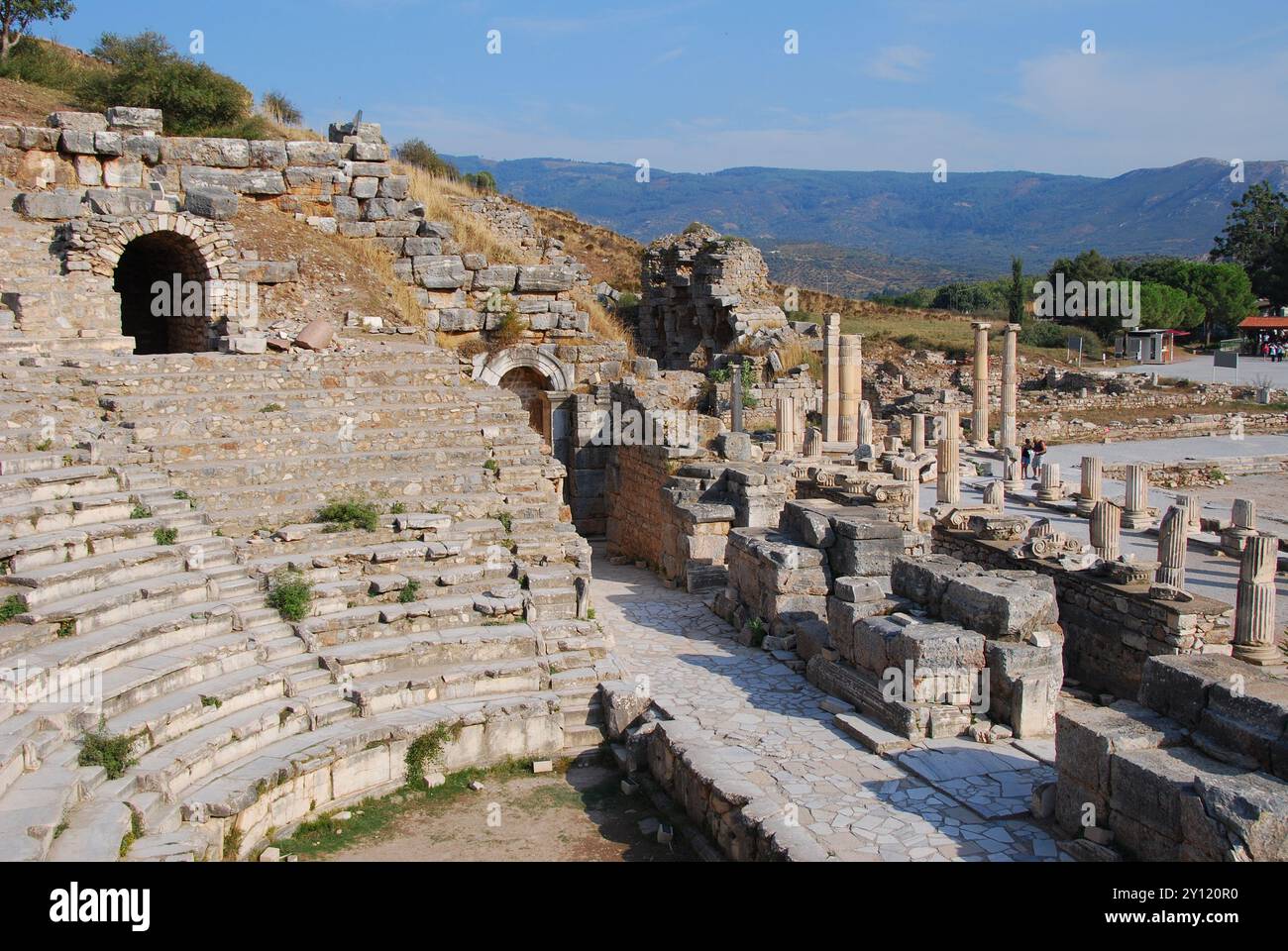 Theater ruins of the ancient Greek city of Ephesus, Turkey Stock Photo ...