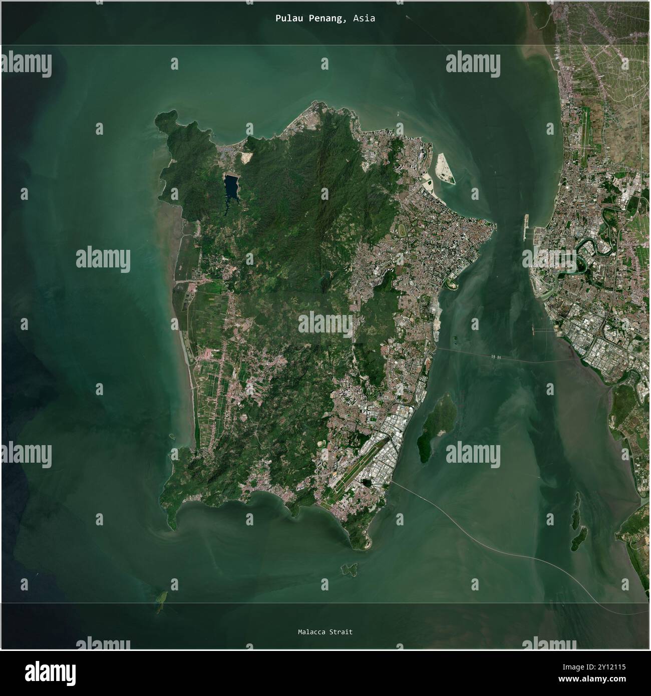 Pulau Penang in the Malacca Strait, belonging to Malaysia, cropped to ...