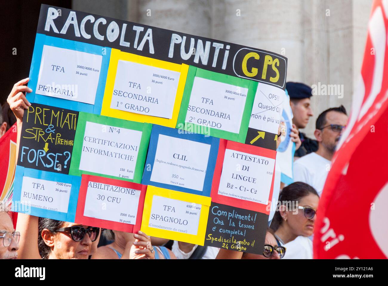 Rome 4 September 2024: Temporary teachers, support teachers and parents ...