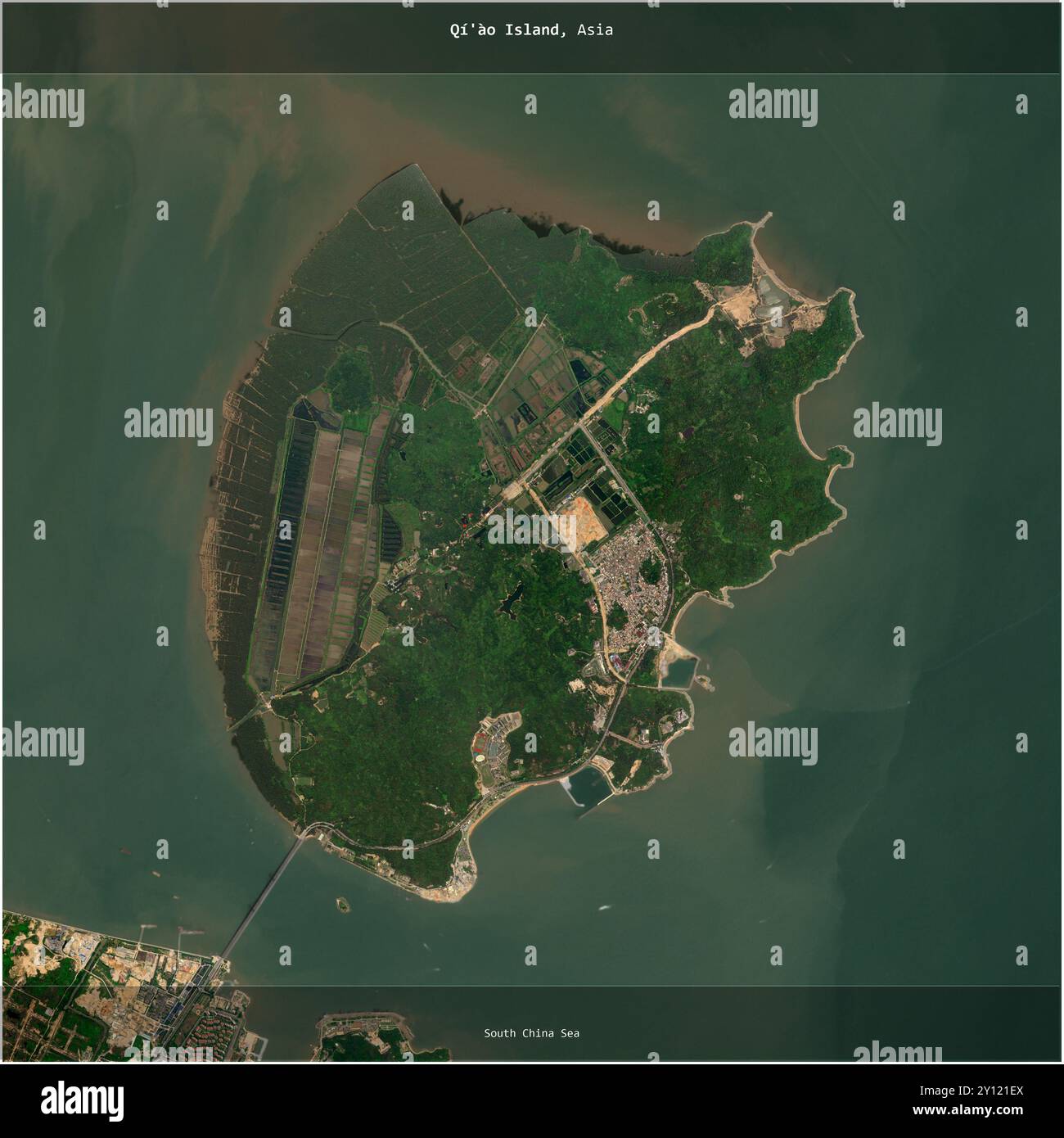 Qi'ao Island in the South China Sea, belonging to China, cropped to ...