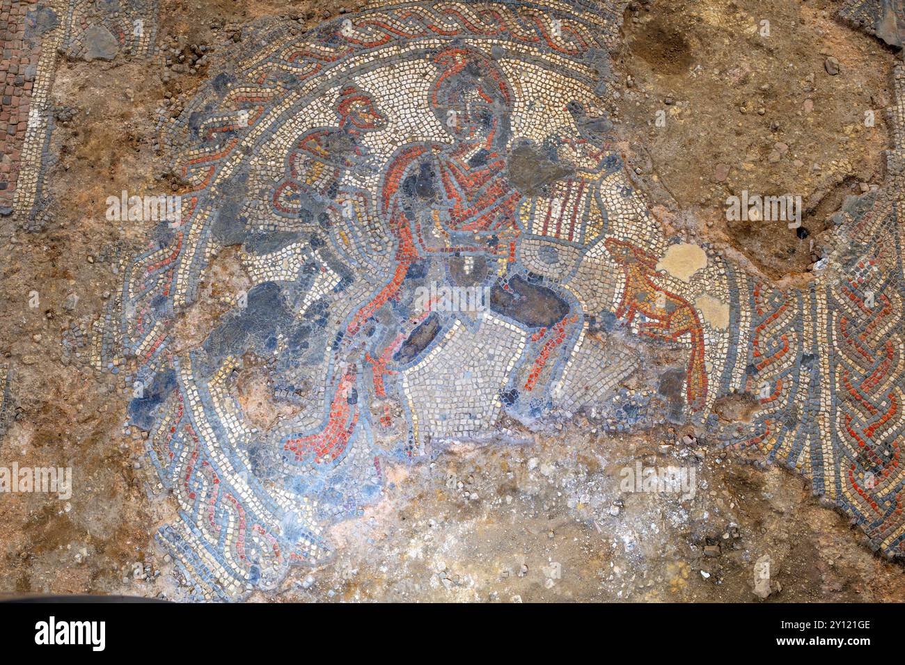 Orpheus mosaic, Brading Roman Villa, Brading, Isle of Wight, England ...