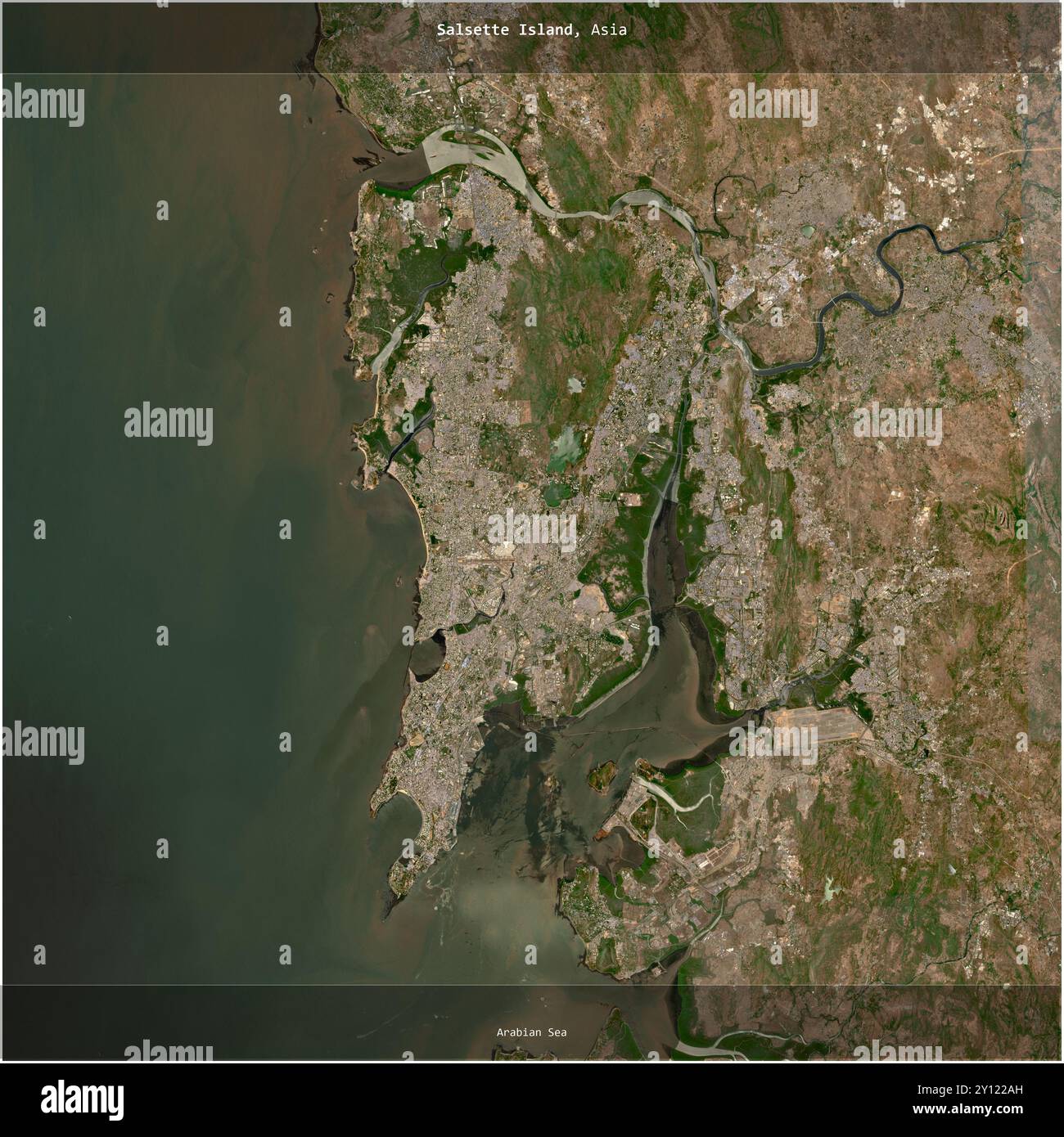 Salsette Island in the Arabian Sea, belonging to India, cropped to ...