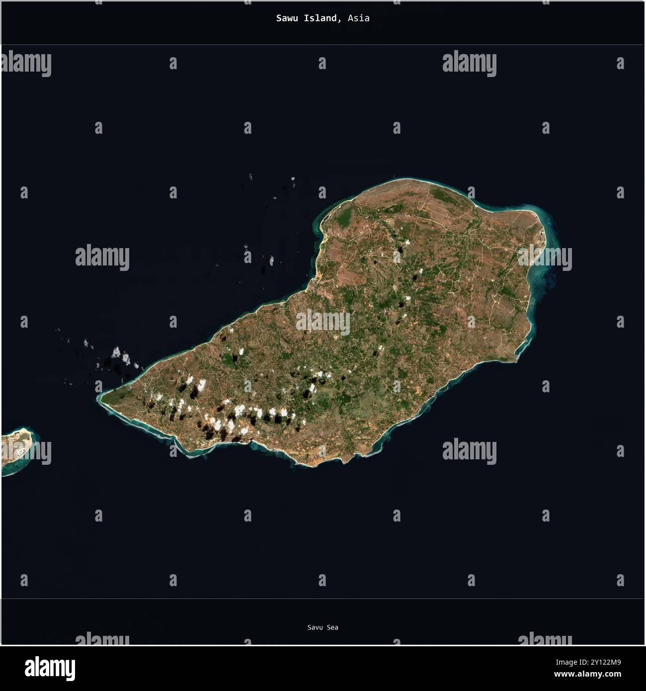 Sawu Island in the Savu Sea, belonging to Indonesia, cropped to square ...