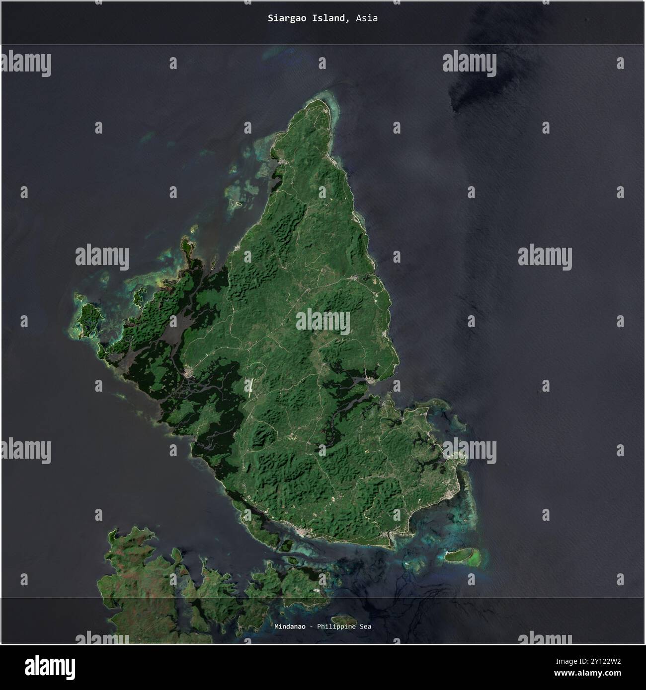 Siargao Island in the Philippine Sea, belonging to Philippines, cropped ...
