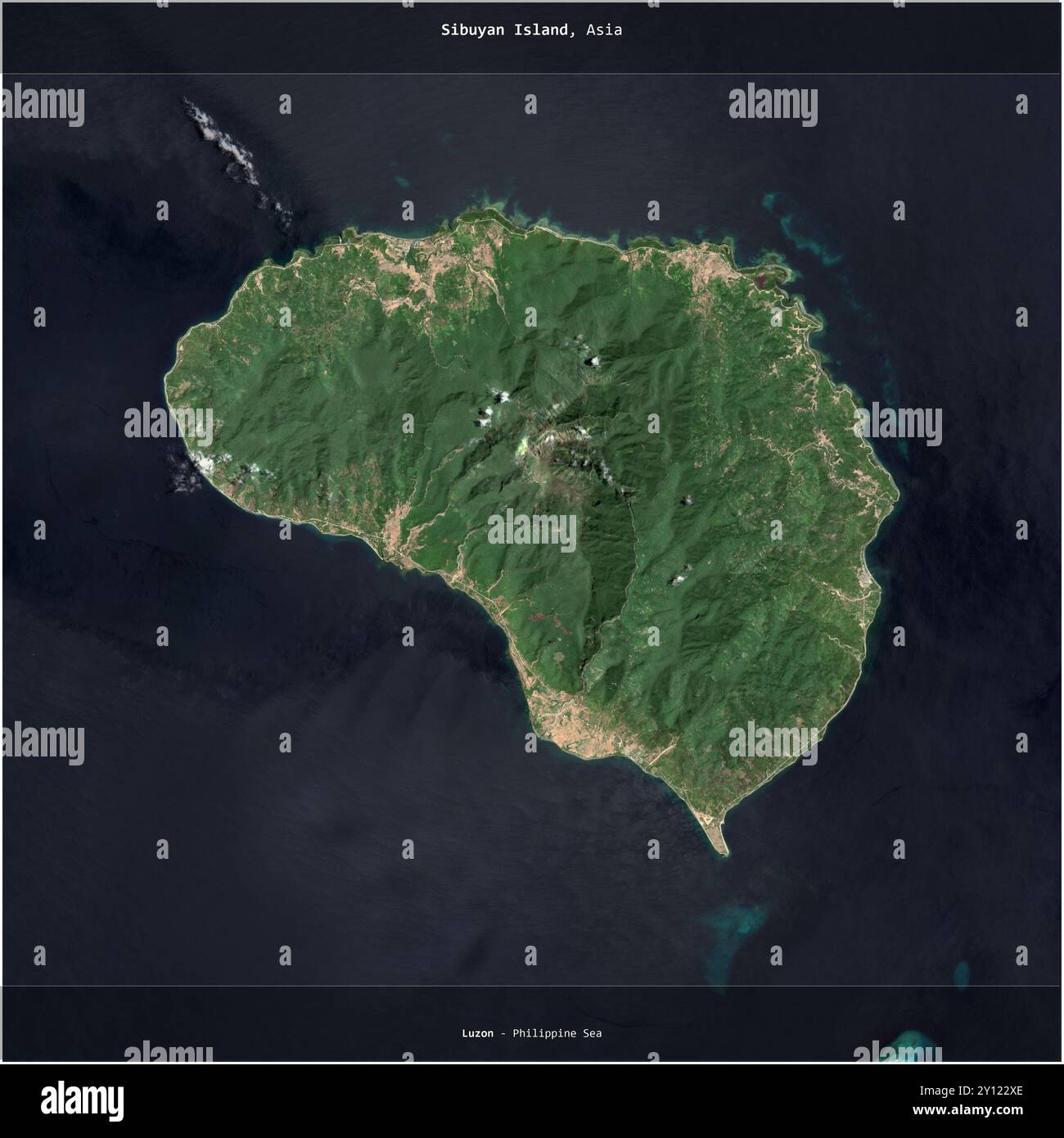 Sibuyan Island in the Philippine Sea, belonging to Philippines, cropped ...