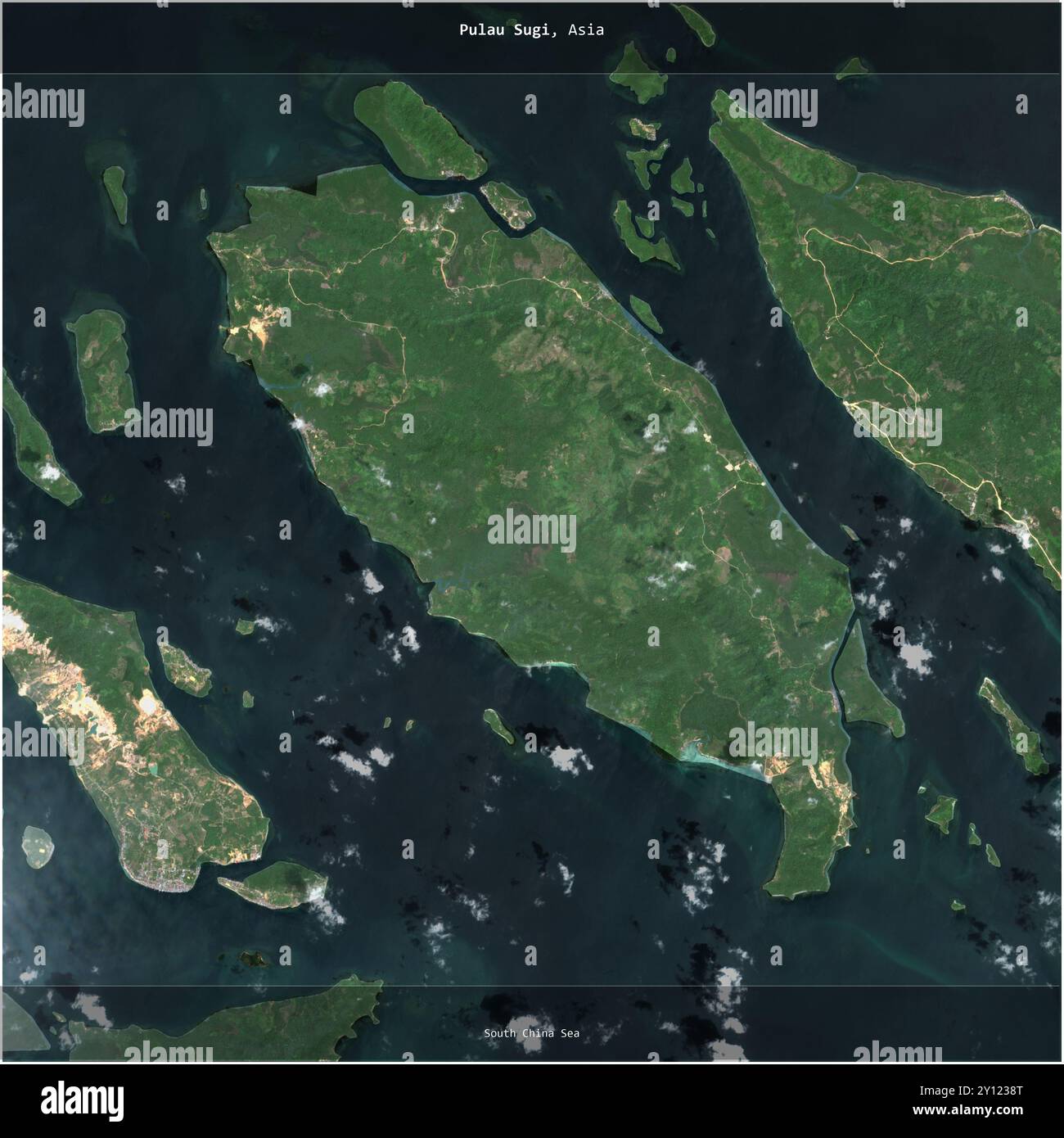 Pulau Sugi in the South China Sea, belonging to Indonesia, cropped to ...