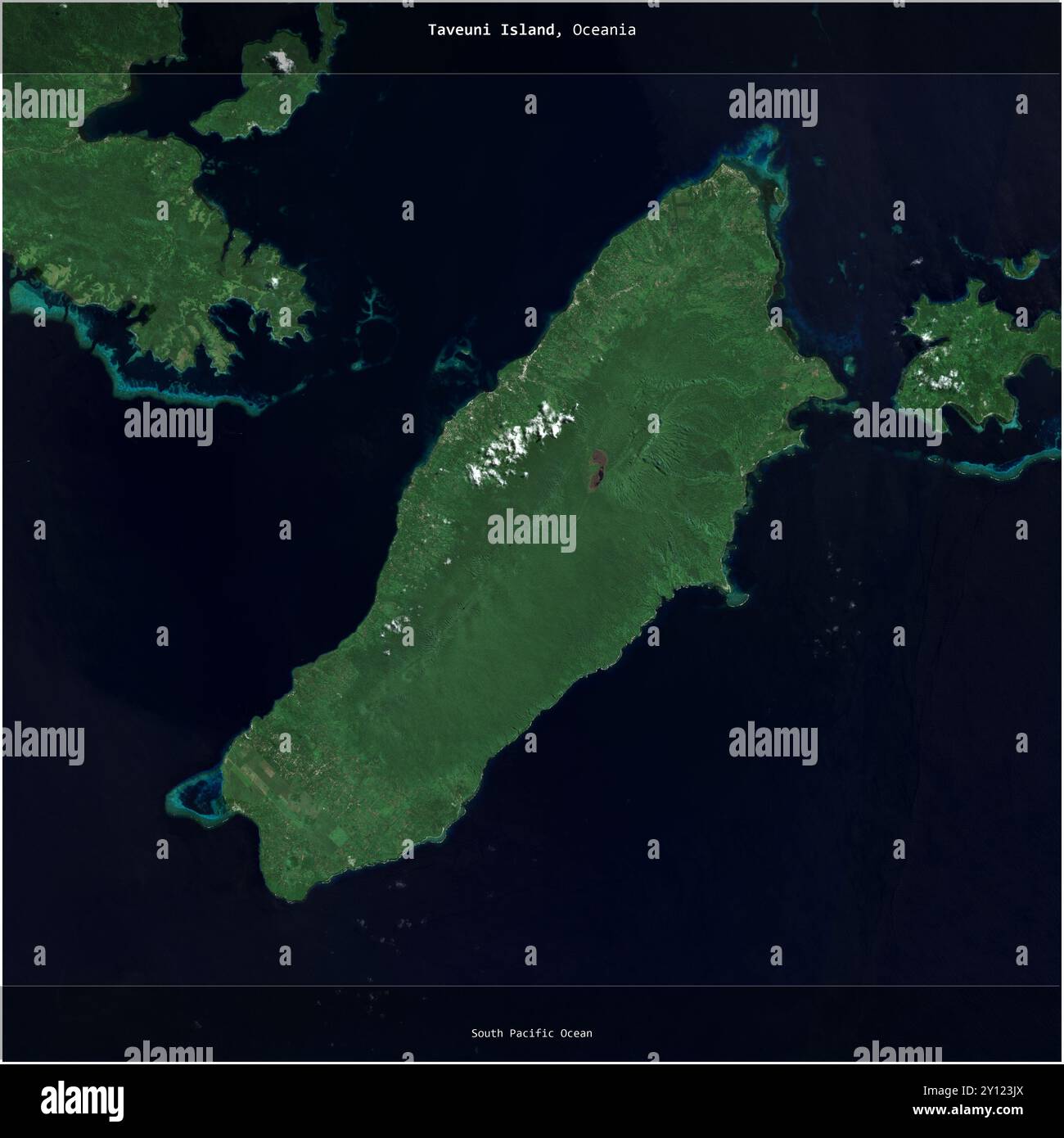 Taveuni Island in the South Pacific Ocean, belonging to Fiji, cropped ...