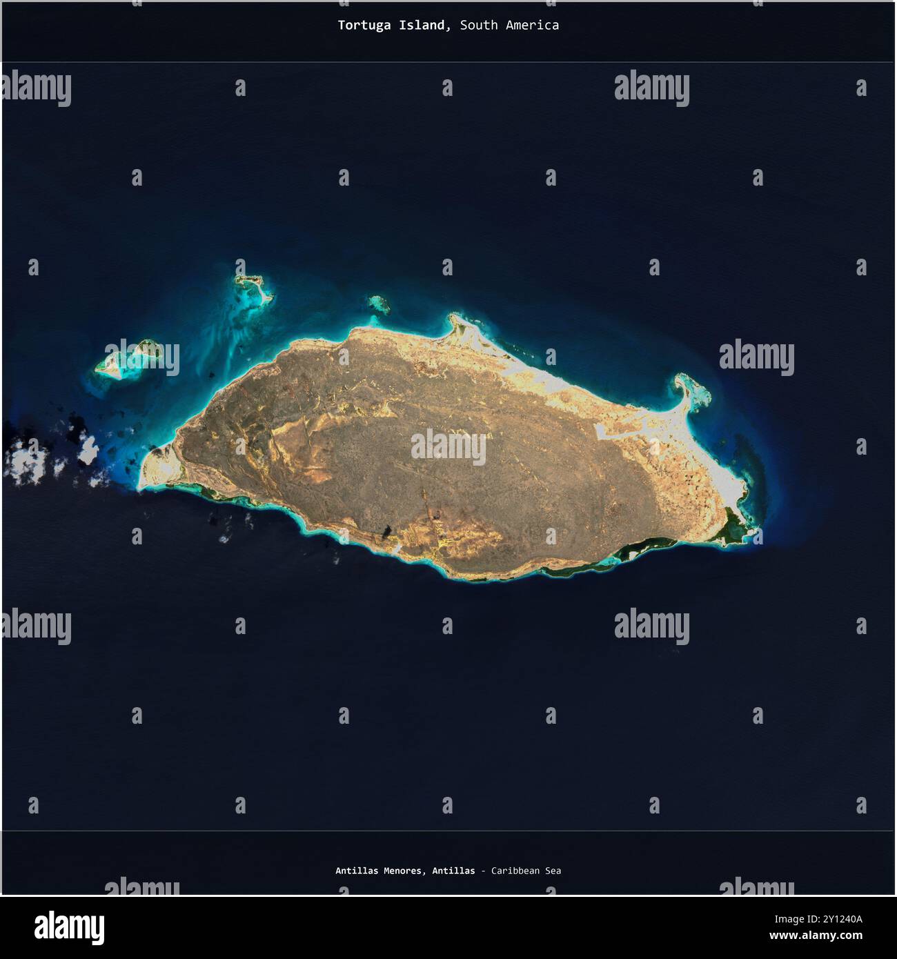 Tortuga Island in the Caribbean Sea, belonging to Venezuela, cropped to ...