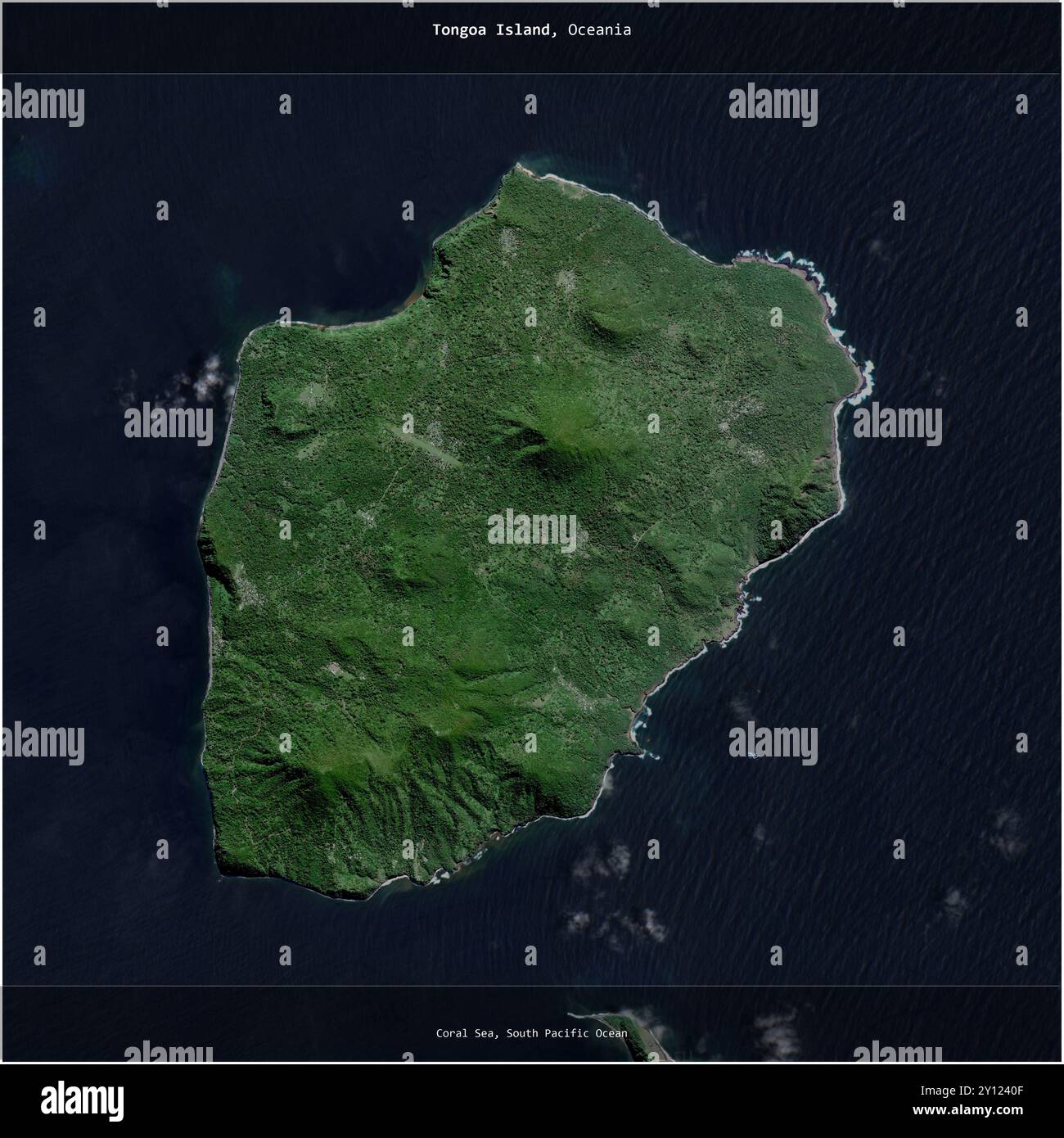 Tongoa Island in the Coral Sea, belonging to Vanuatu, cropped to square ...