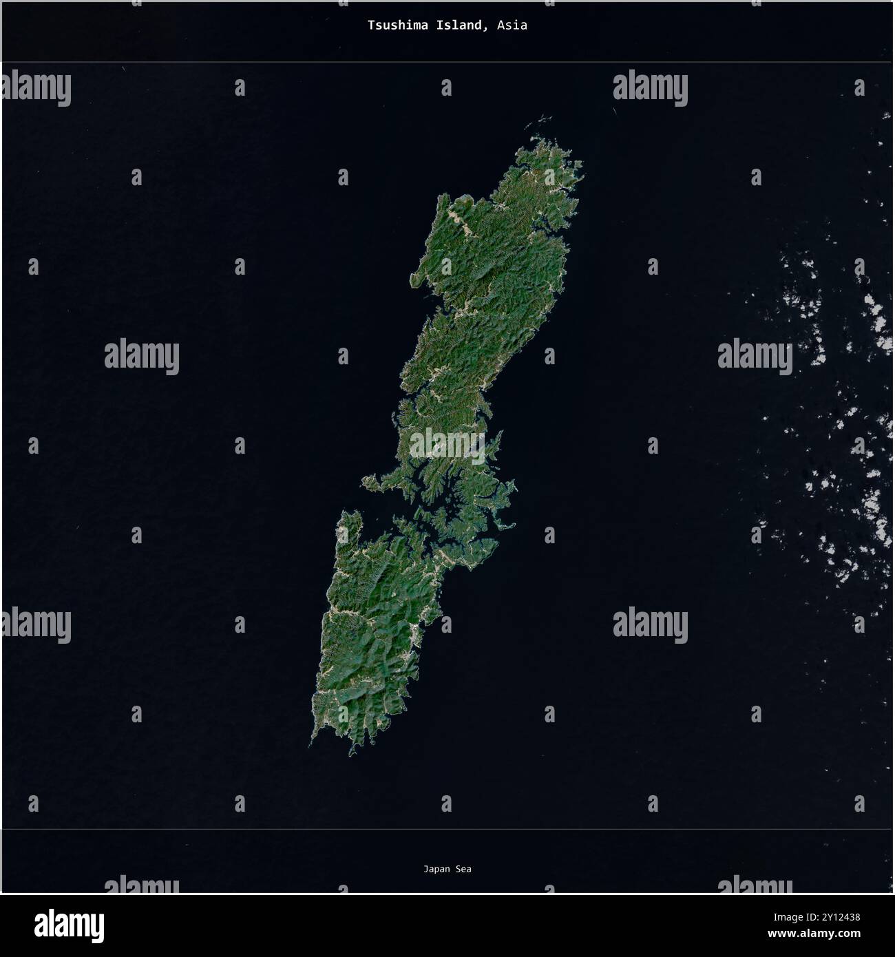 Tsushima Island in the Japan Sea, belonging to Japan, cropped to square ...
