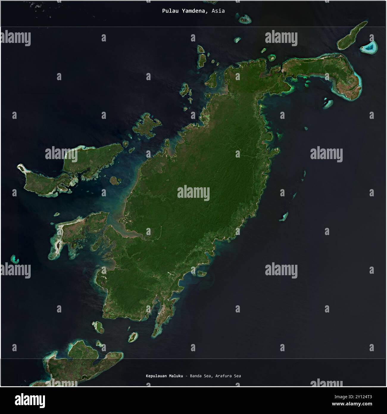 Pulau Yamdena in the Banda Sea, belonging to Indonesia, cropped to ...