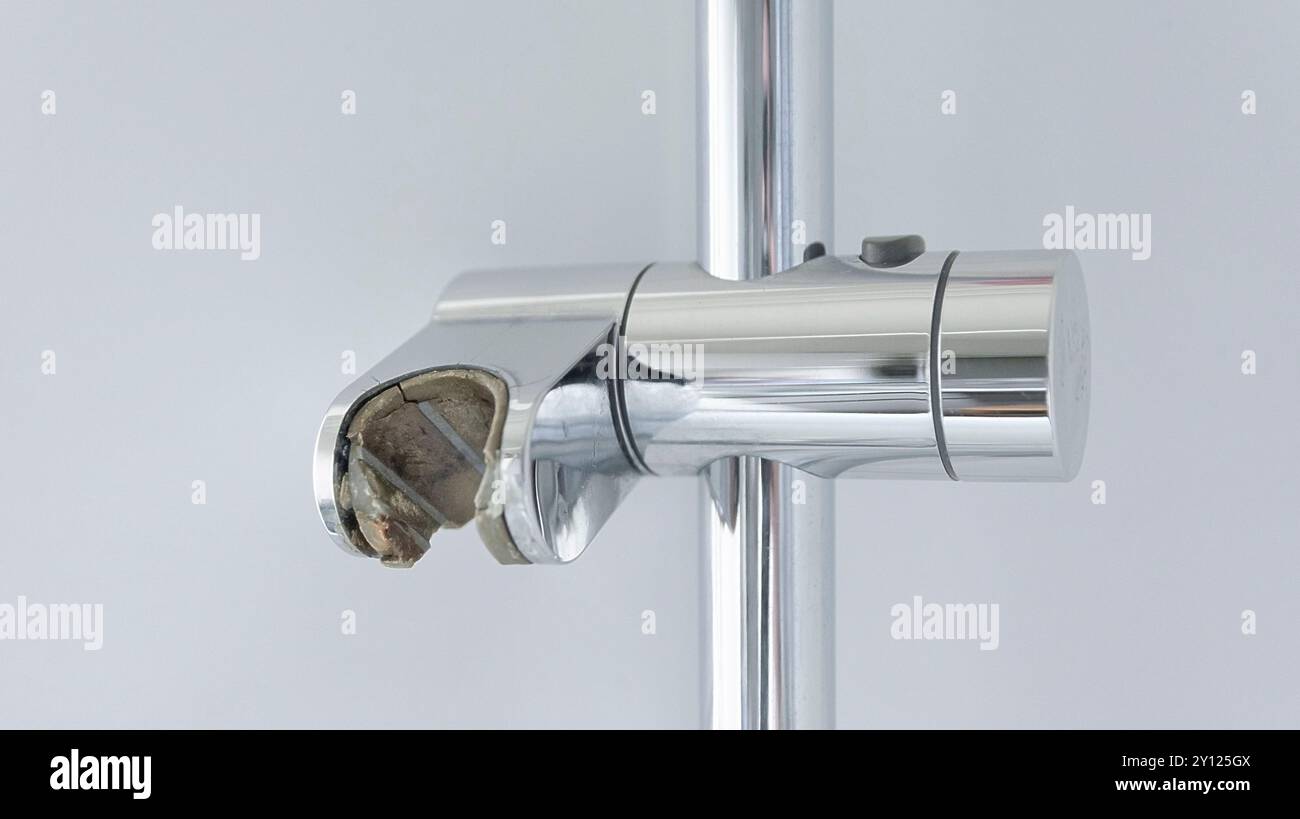Worn out rubber of the shower holders. Close-up Stock Photo - Alamy