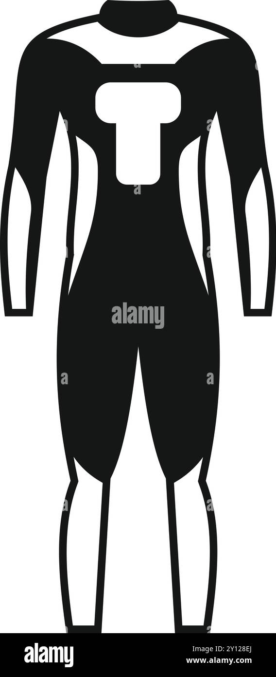 Simple icon of a full body diving suit, perfect for representing water ...