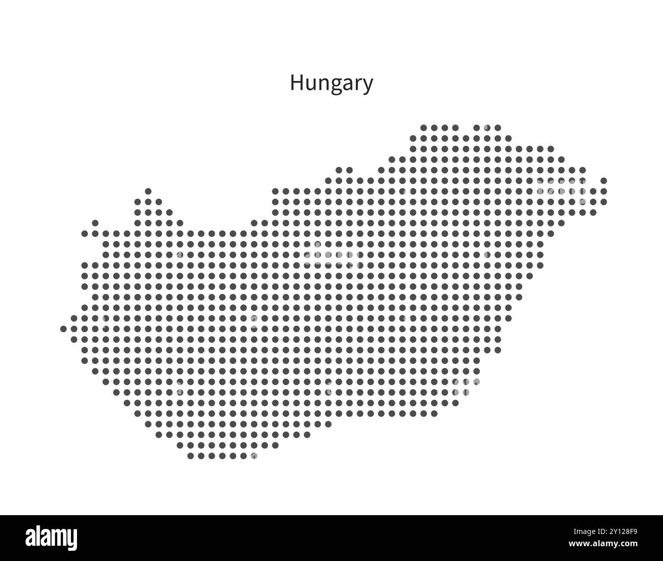 tylized Dotted Map of Hungary - Abstract Vector Design. Hungary ...