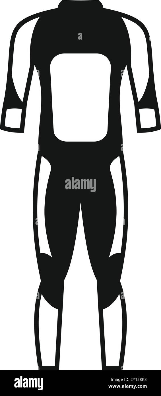 Simple black and white icon of a wetsuit, perfect for representing ...