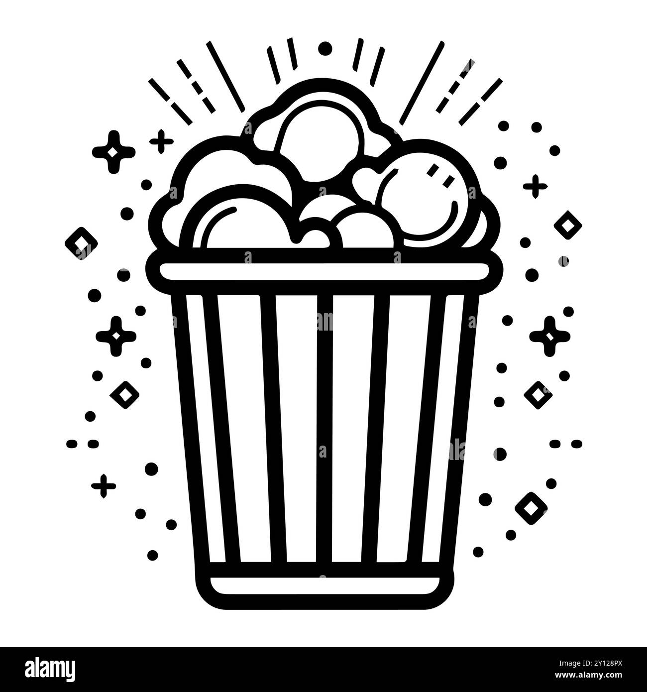 popcorn icon or modern line symbol. Vector line art and icon design ...