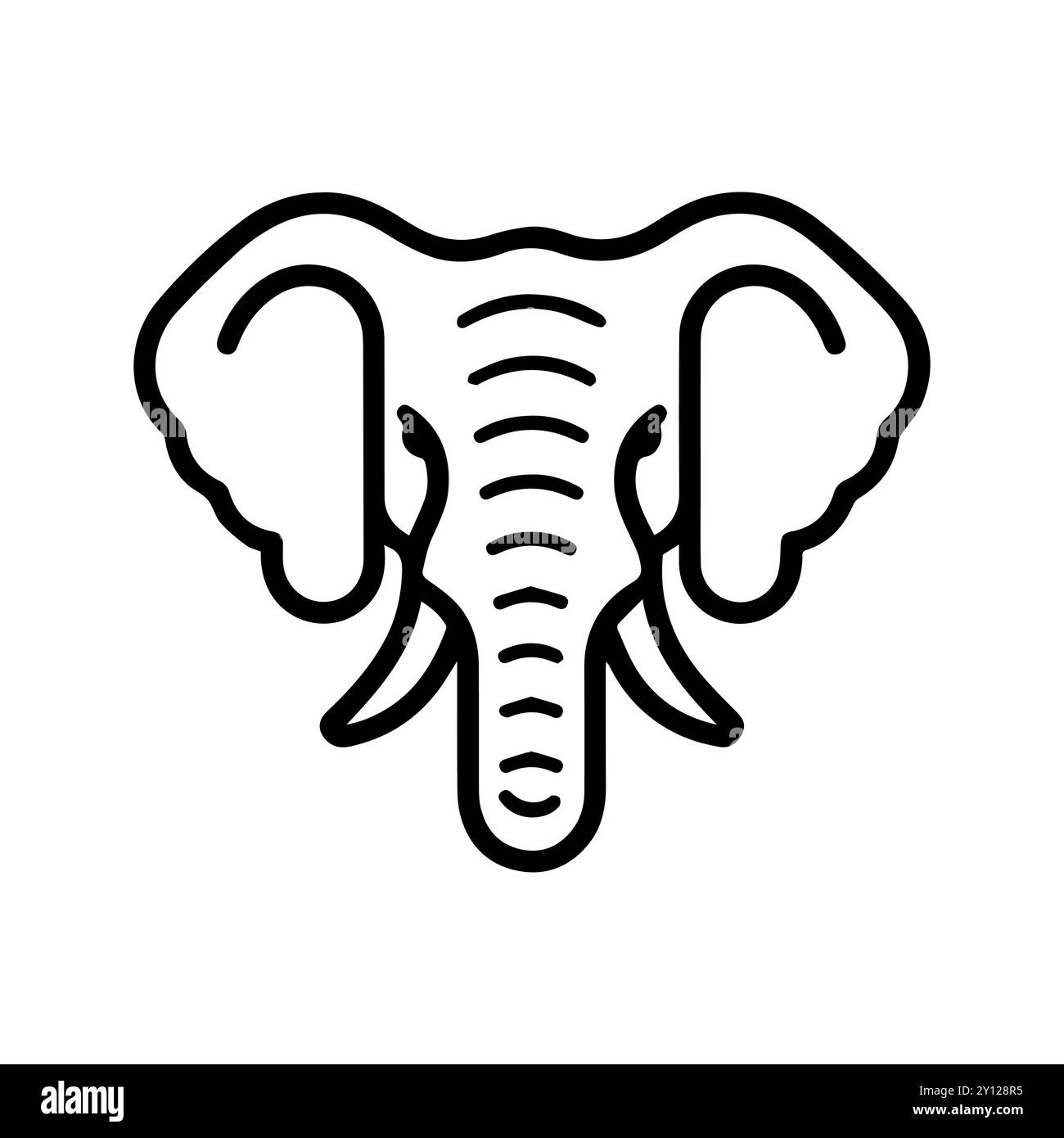 elephant head icon or modern line symbol. Vector line art and icon ...