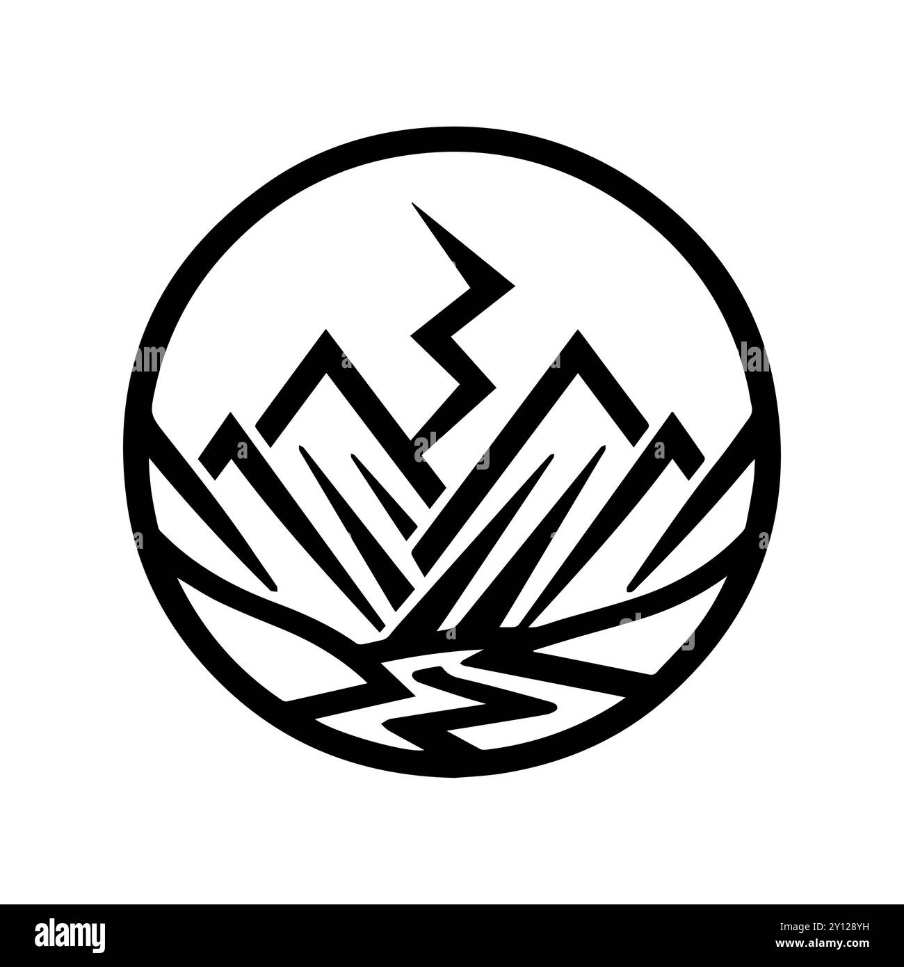 valley icon or modern line symbol. Vector line art and icon design with ...