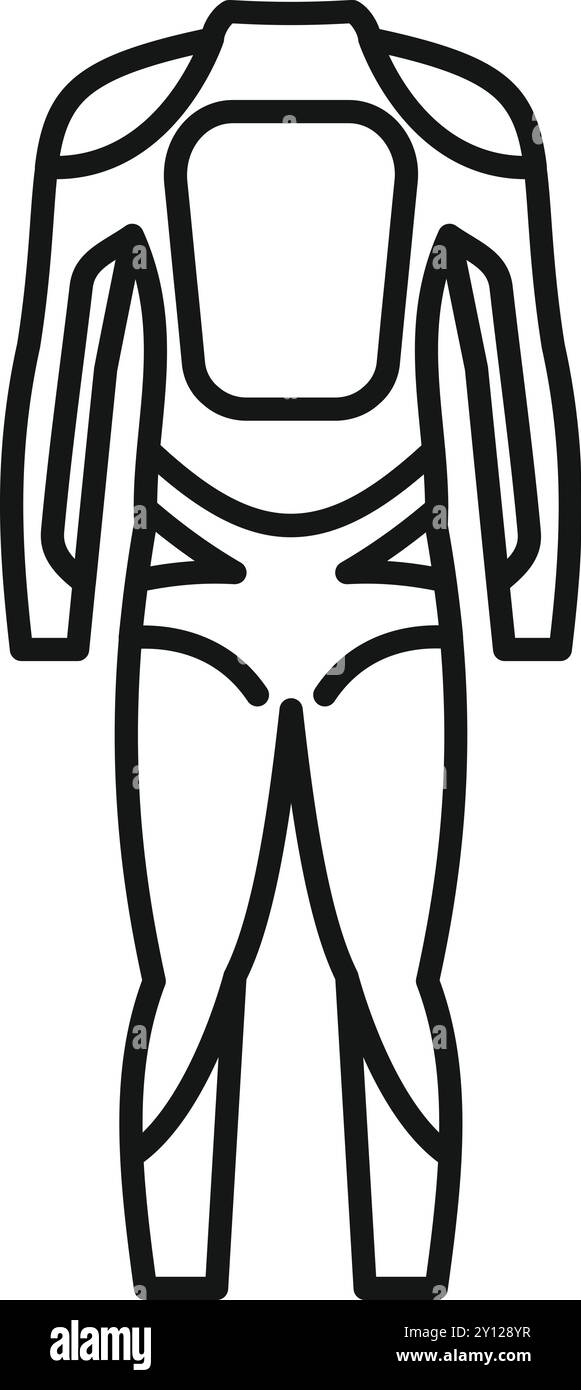 Simple outline icon of a professional diving suit with reinforced ...