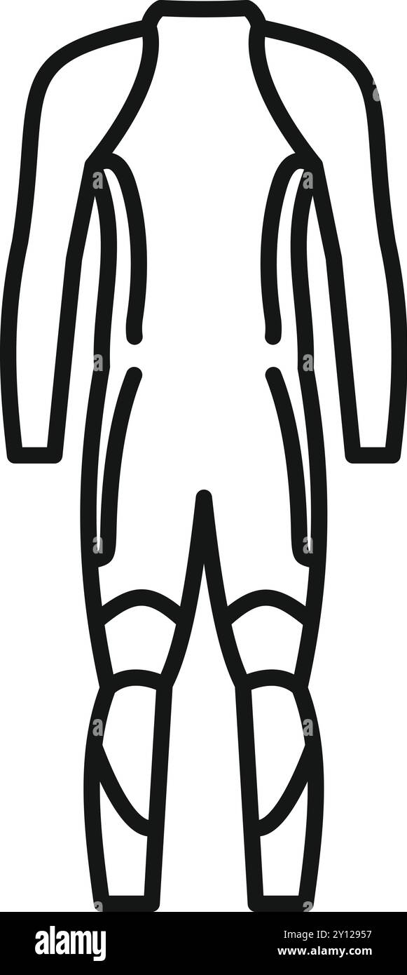 Diving suit icon in outline style representing diving equipment used ...