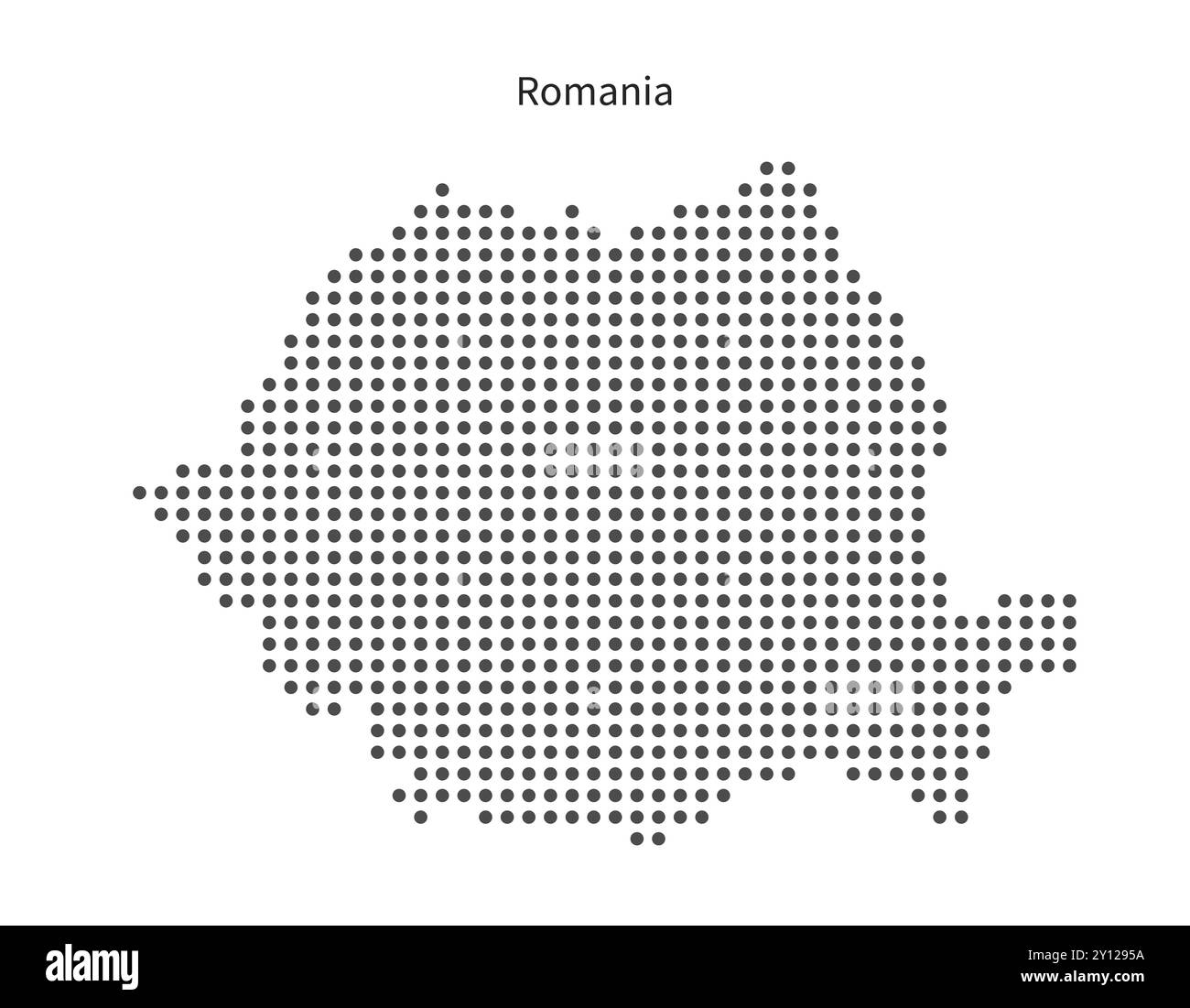 Stylized Dotted Map of Romania - Modern Abstract Vector Illustration ...