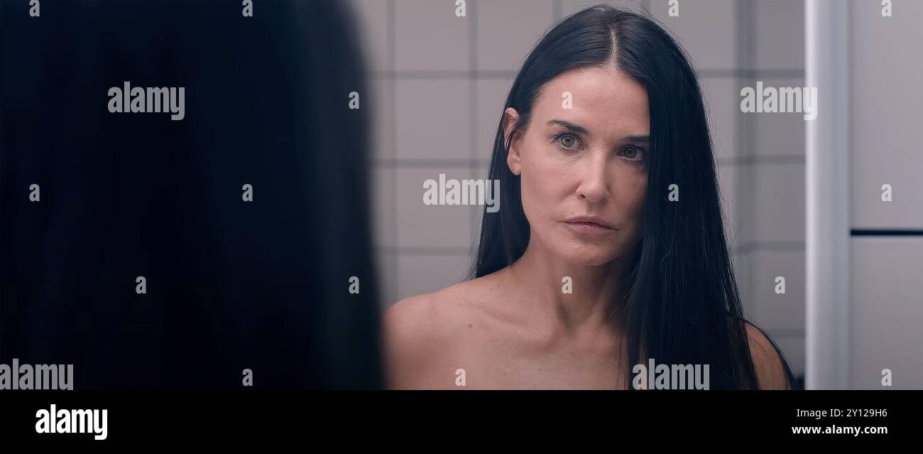 USA. Demi Moore in The Substance - ((c)Working Title/Mubi) - a 2024 horror film written and ...