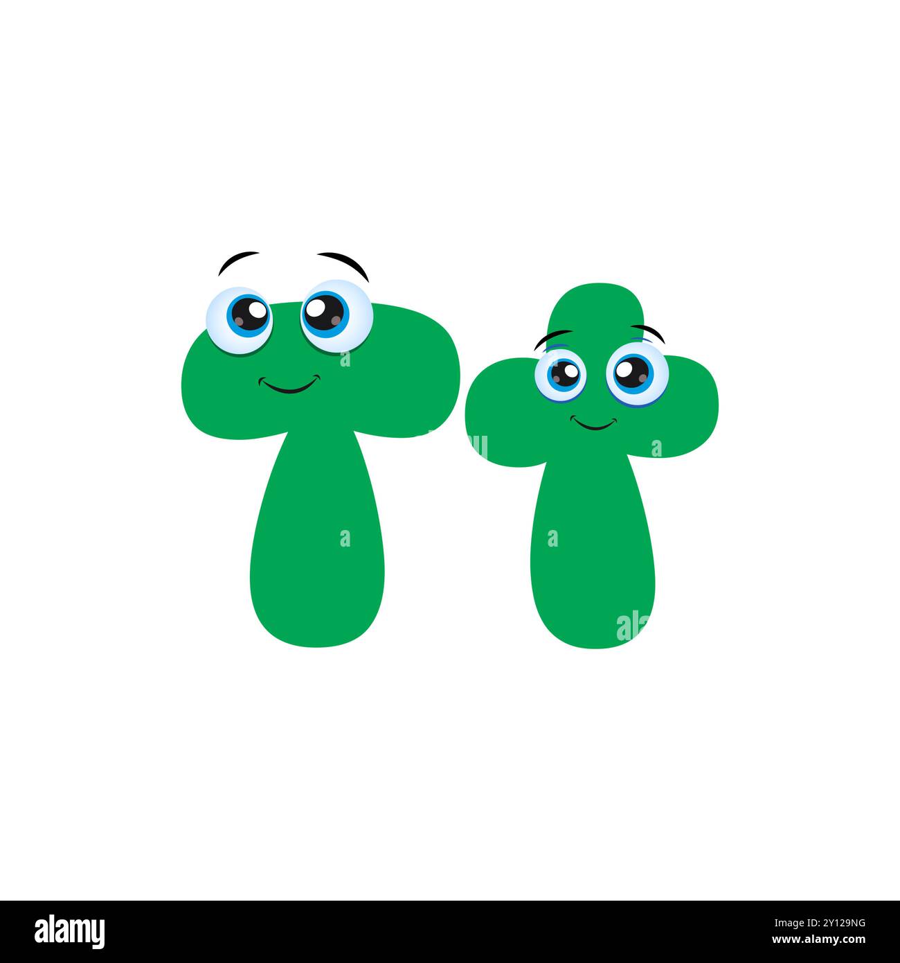 Alphabet Cute Green letter T with eyes. Cute children ABC alphabet ...