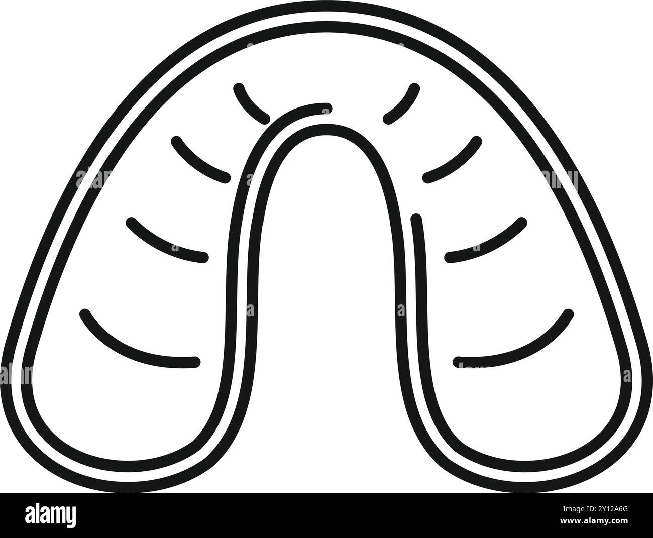 Simple vector of a mouth guard protecting teeth from grinding damage ...