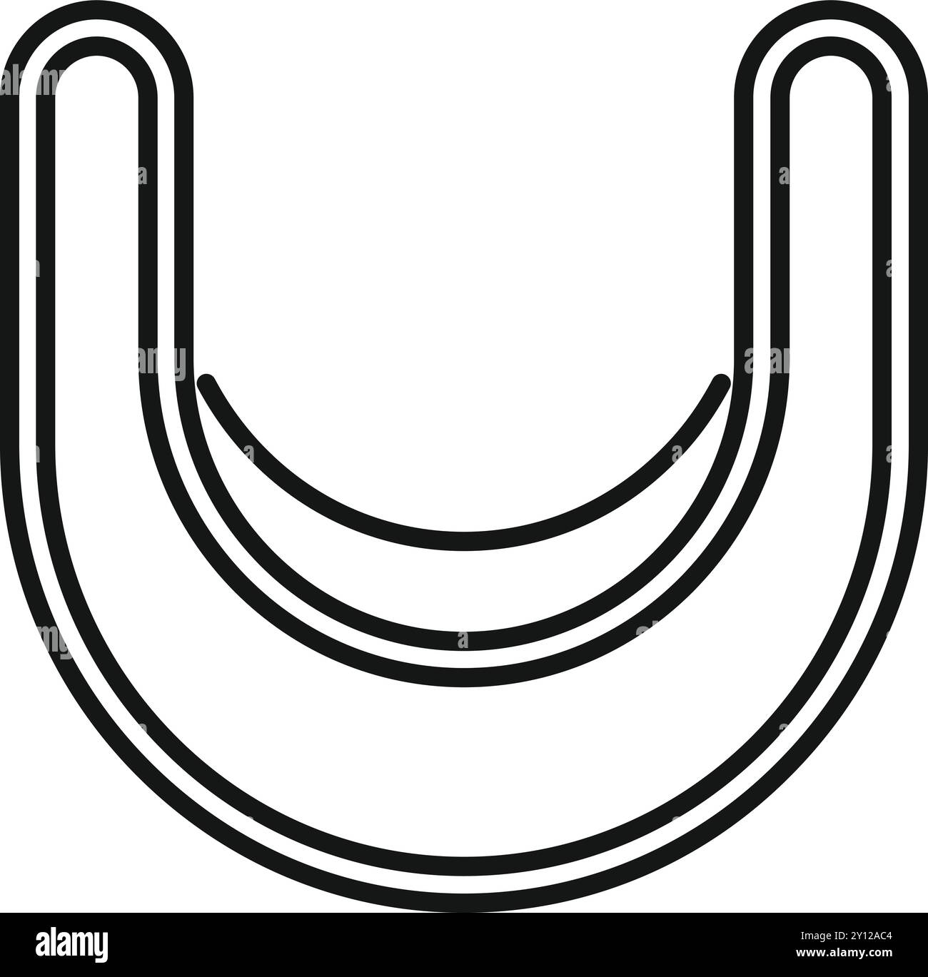 U shape double line icon vector outline illustration Stock Vector Image ...