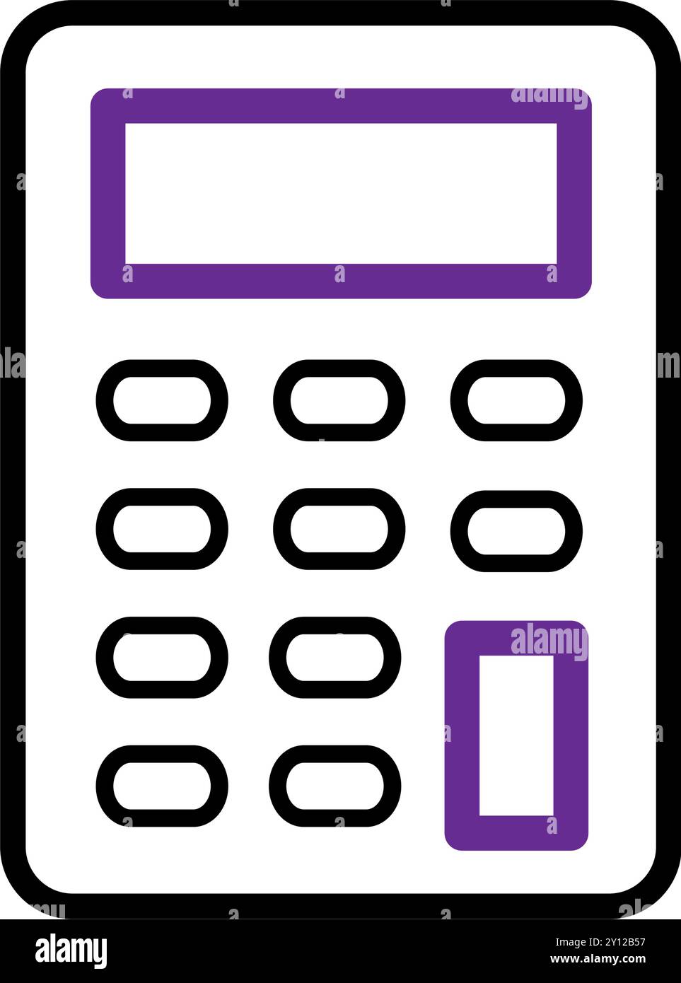 Calculator icon with purple display and black buttons Vector Stock ...