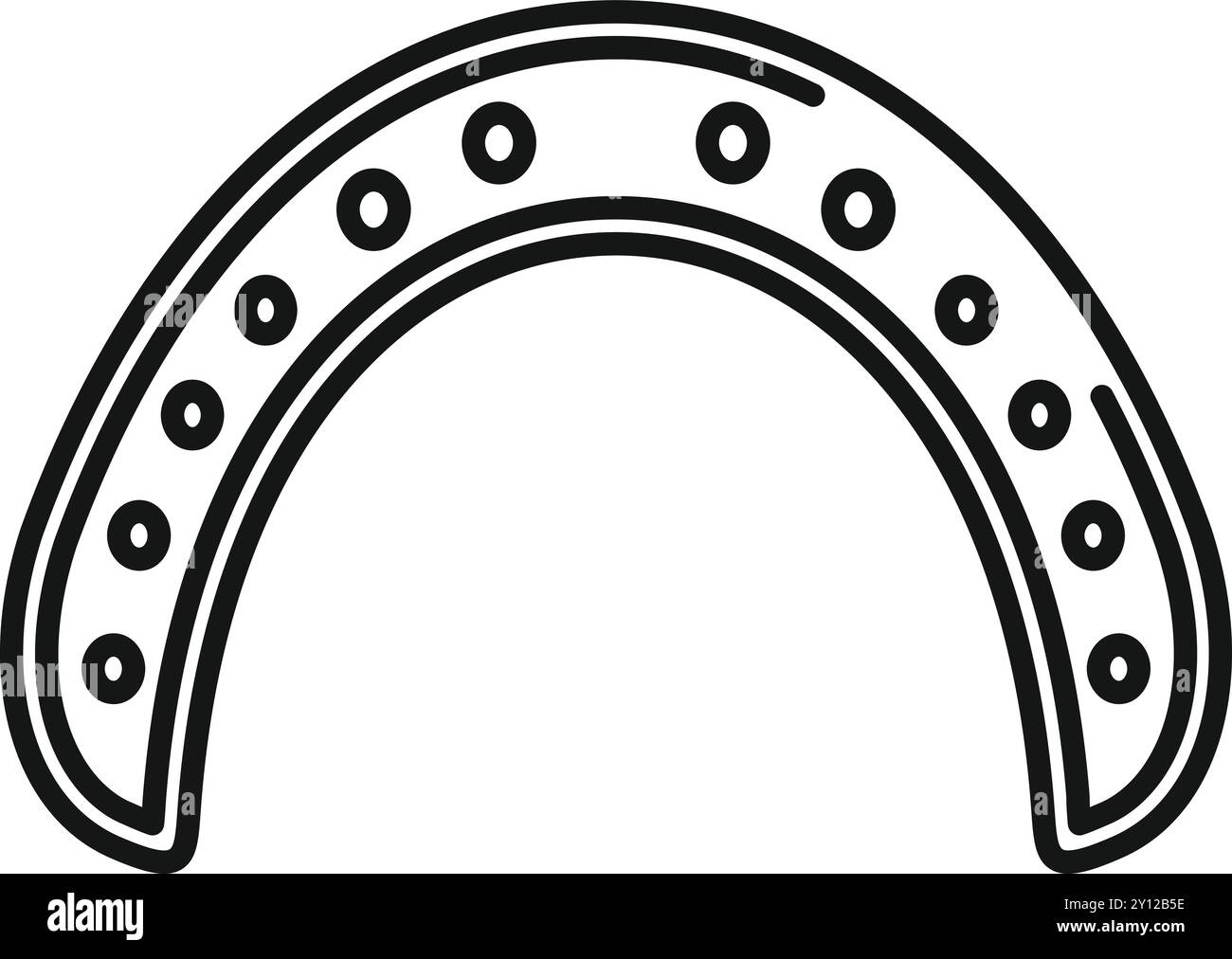 Horseshoe with nails showing bringing good luck icon in outline style ...