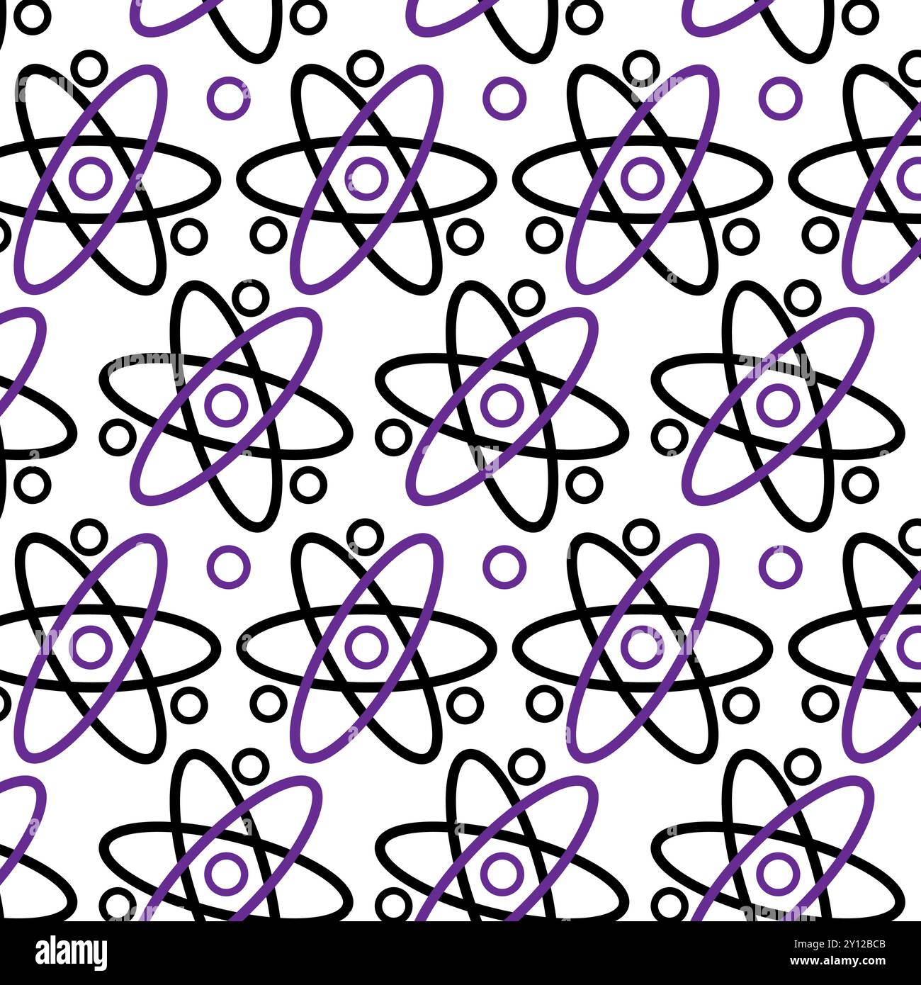 Pattern with atomic symbols in purple and black Vector Stock Vector ...