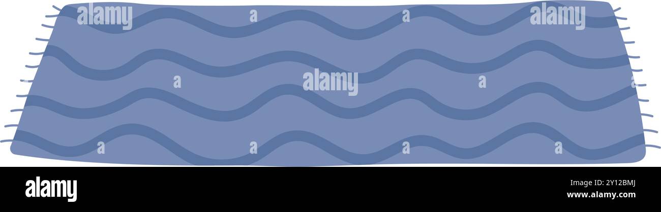 Blue square rug in simple flat cartoon style Vector Stock Vector Image ...